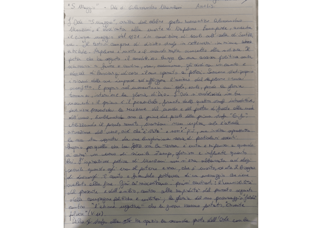 5 Maggio Manzoni Alessandro Docsity