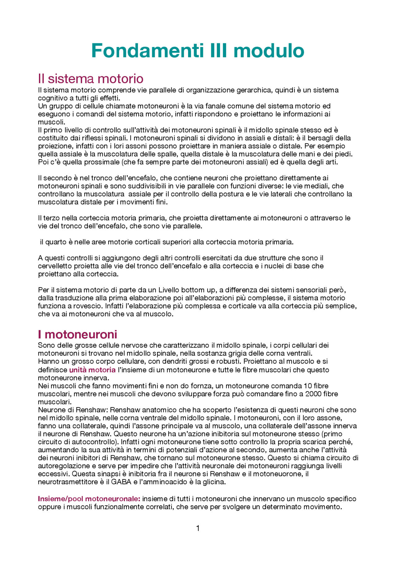 Fondamenti Anatomo Fisiologici Dei Processi Psichici Docsity