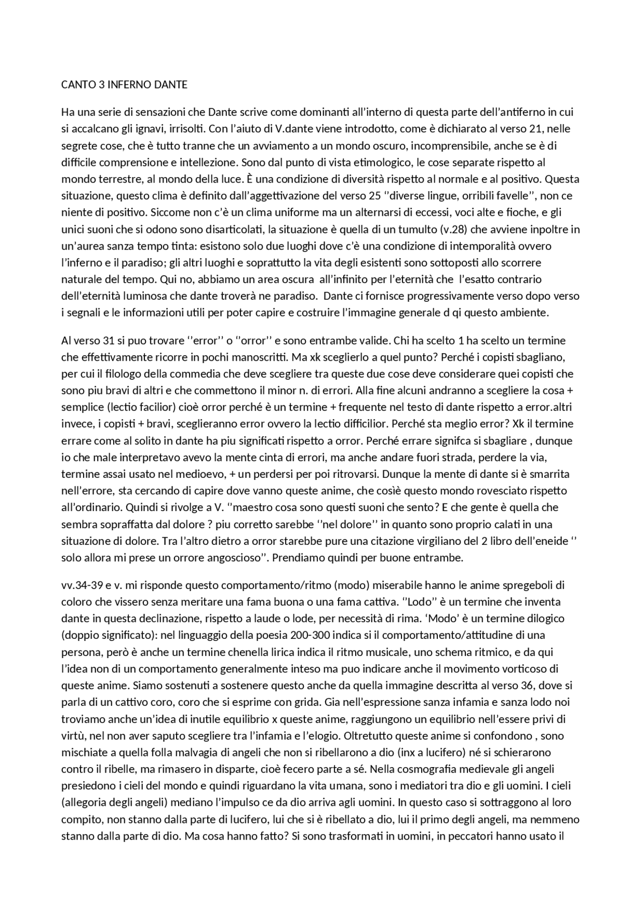 Canto 3 inferno dante - Docsity