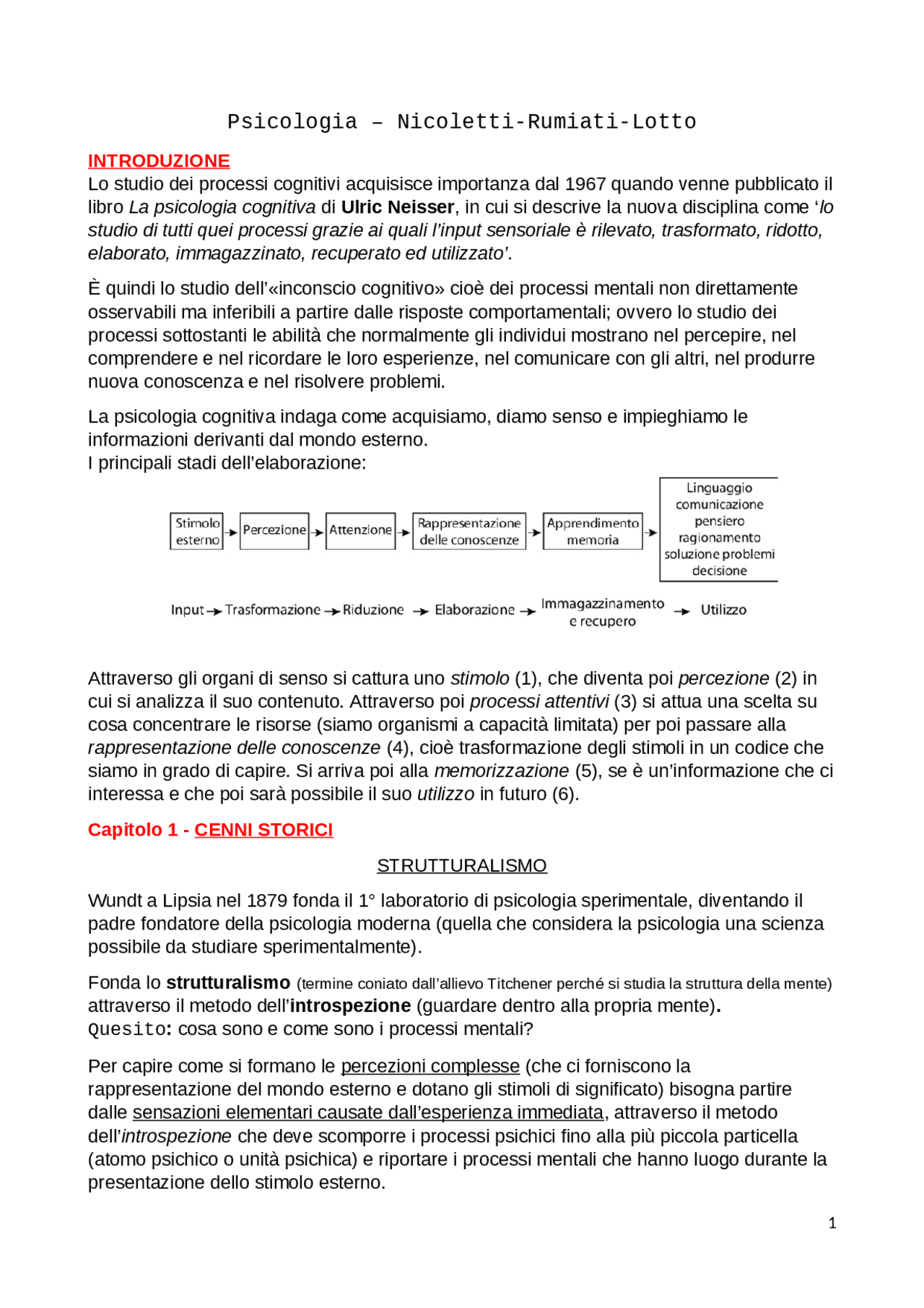 Psicologia Nicoletti Lotto Docsity