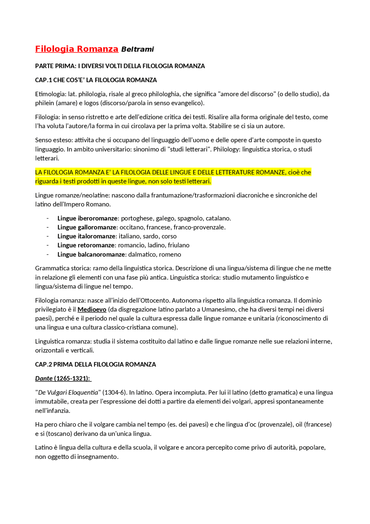Riassunto Manuale Beltrami Docsity