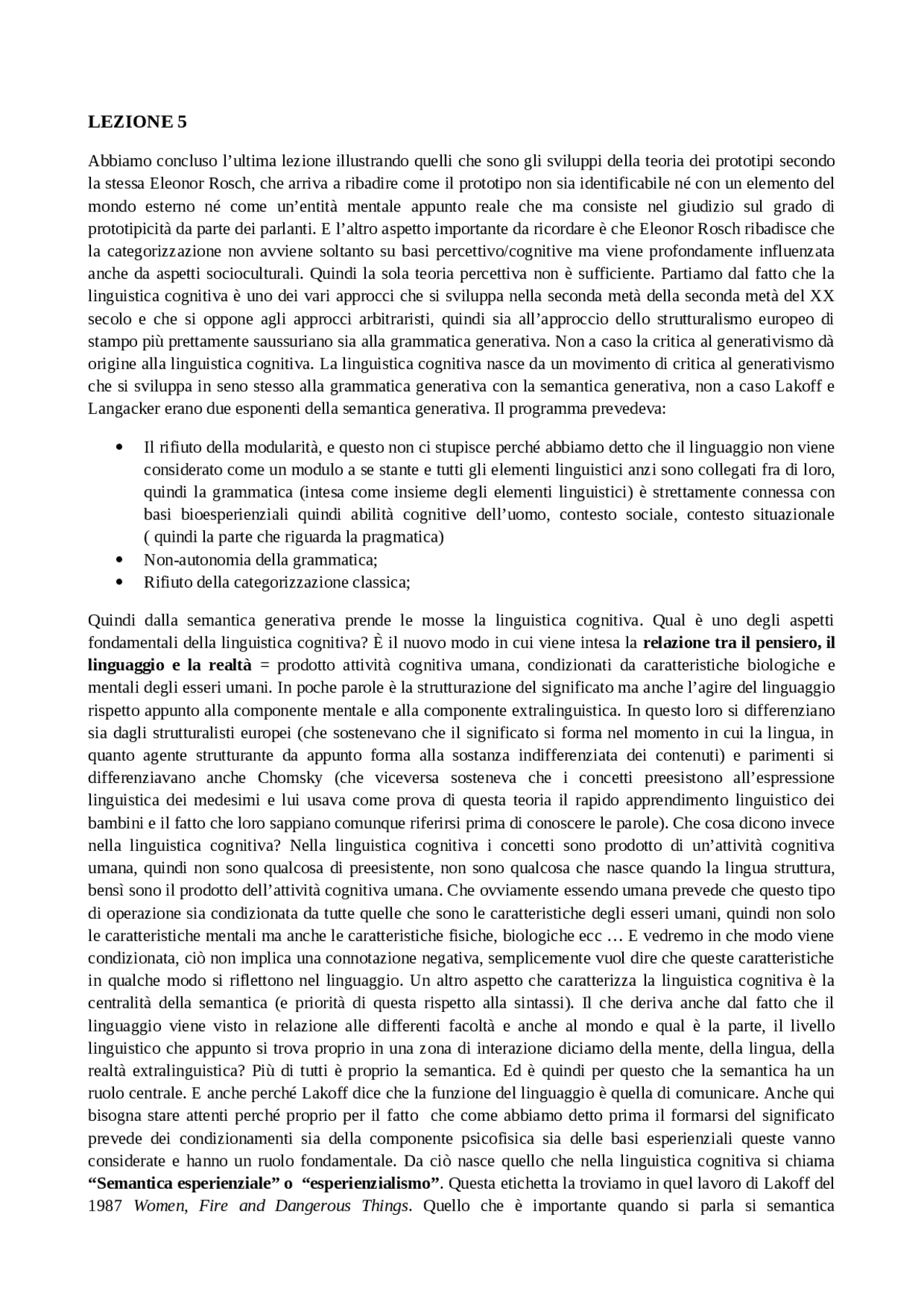 Linguistica Cognitiva Docsity
