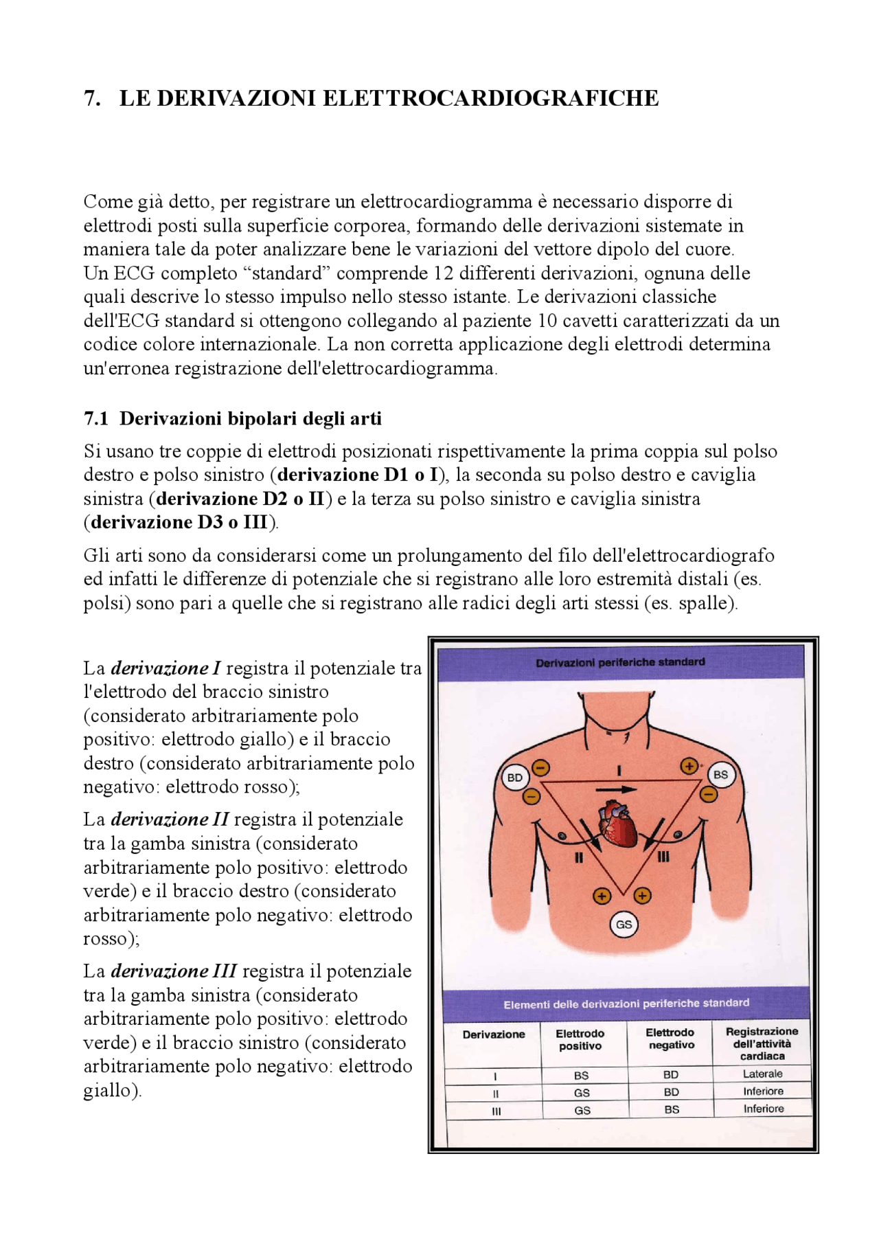 Cardiologia: Derivazioni ECG - Docsity