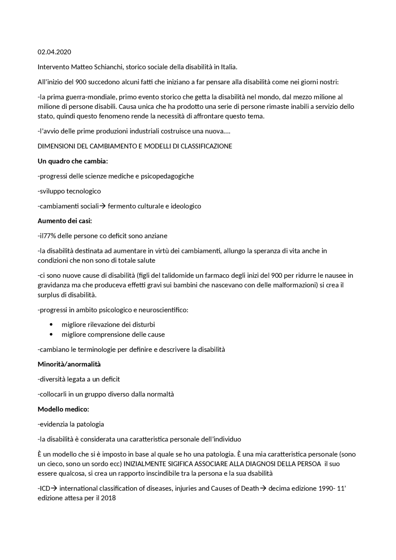 Appunti Di Pedagogia Dellintegrazione Docsity