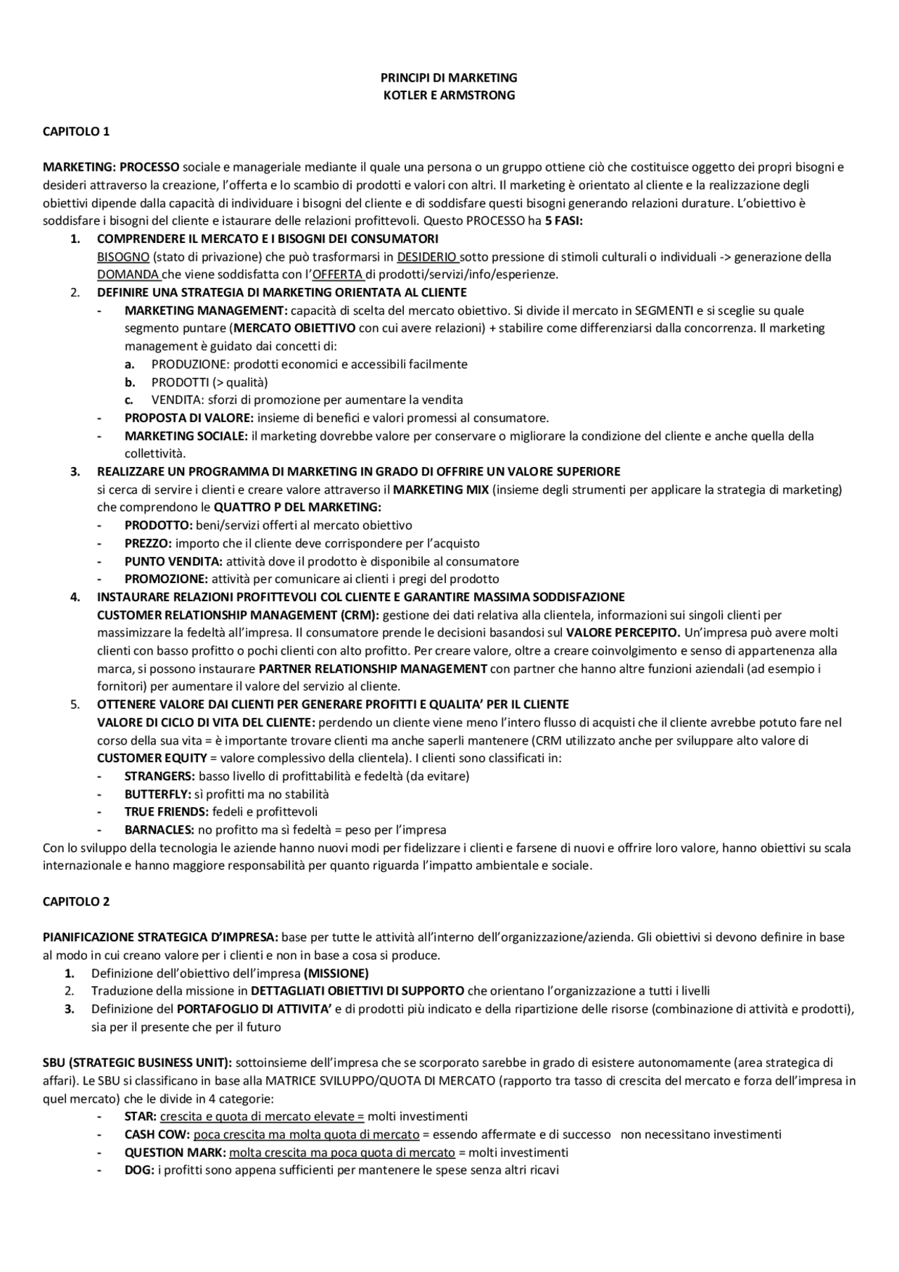 Principi Di Marketing Kotler E Armstrong Docsity