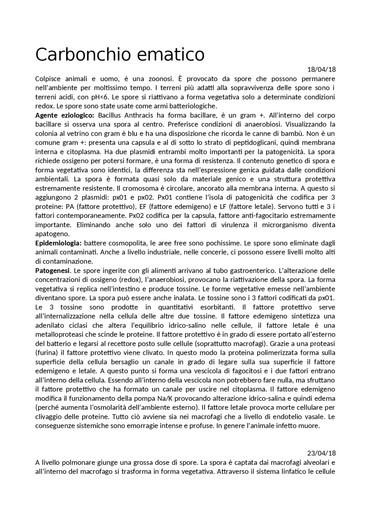 Appunti Di Malattie Infettive Veterinaria Unipr Docsity