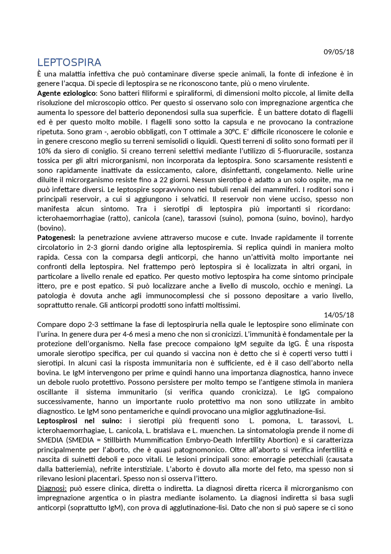 Appunti Di Malattie Infettive Veterinaria Unipr Docsity