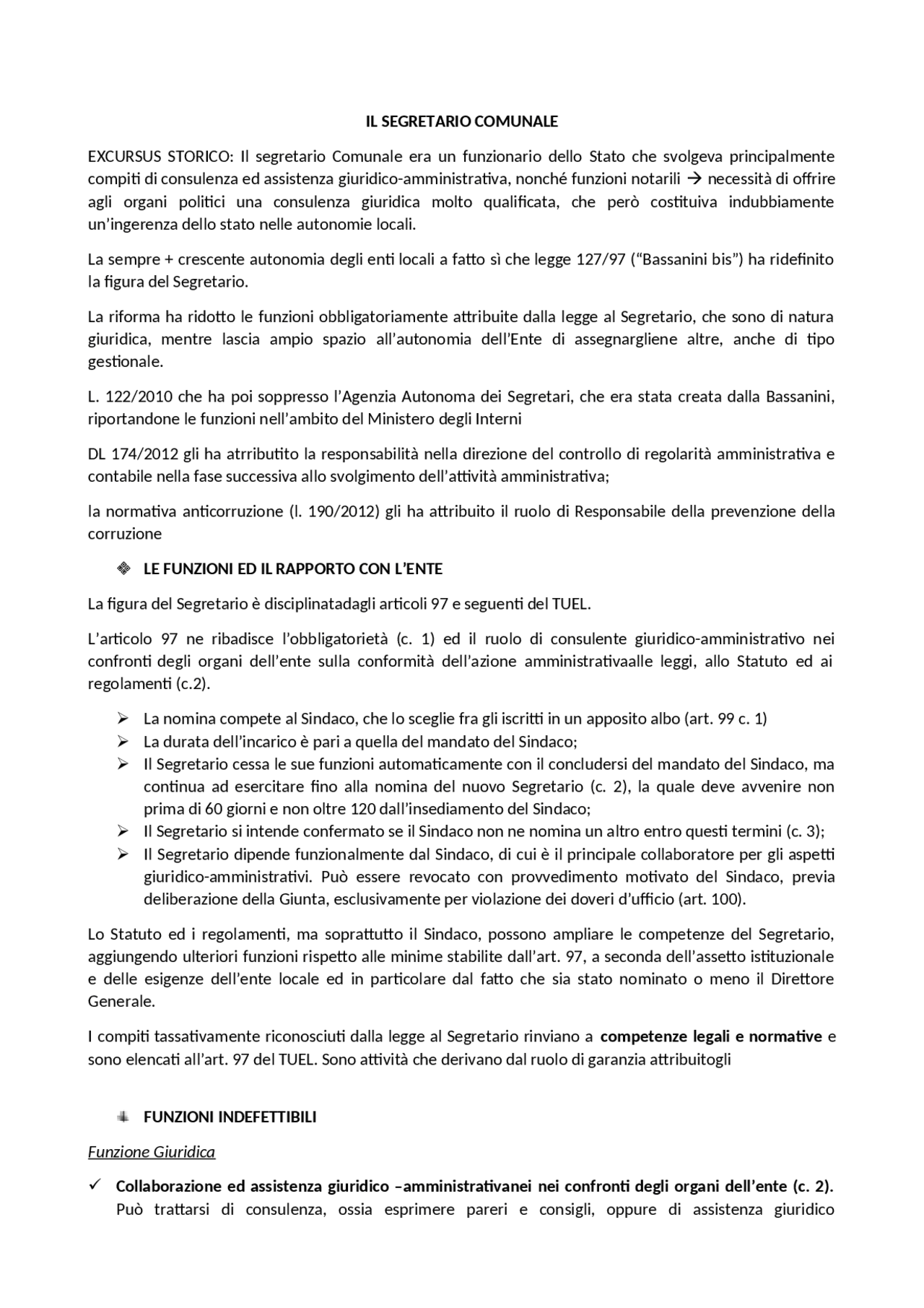 I principali atti del Comune - Docsity