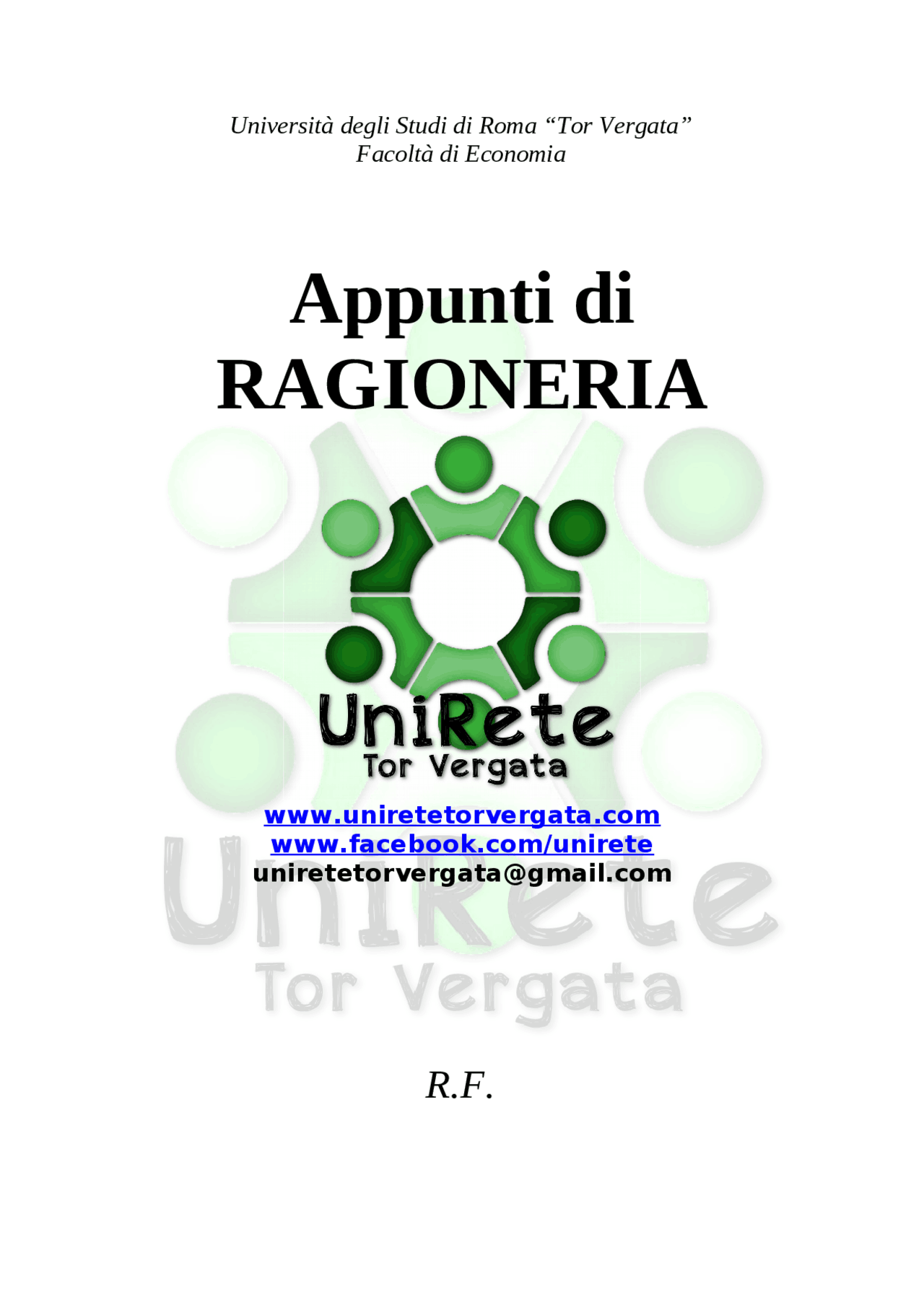 Riassunti Ragioneria Docsity