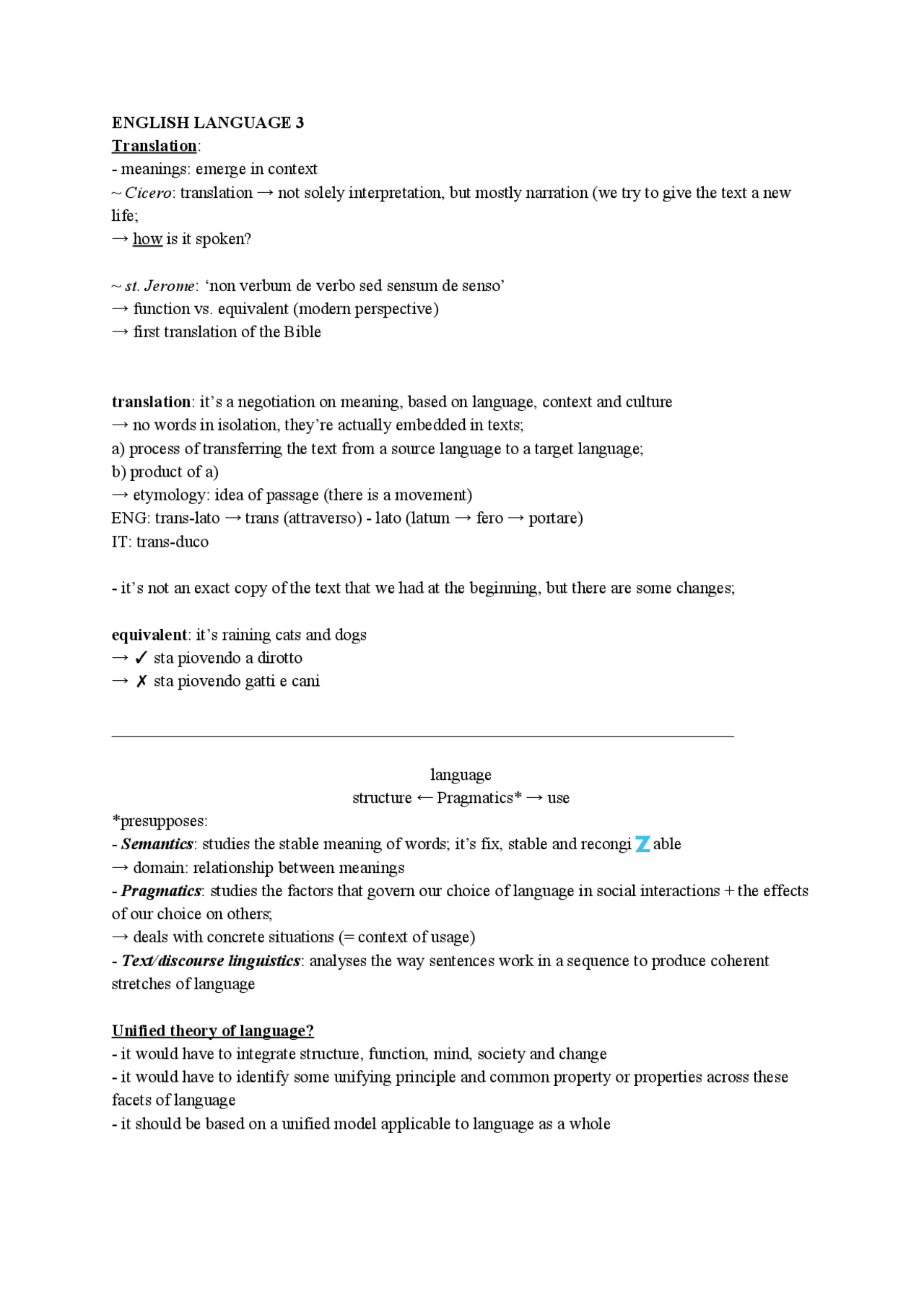 Appunti English Language 3 Docsity