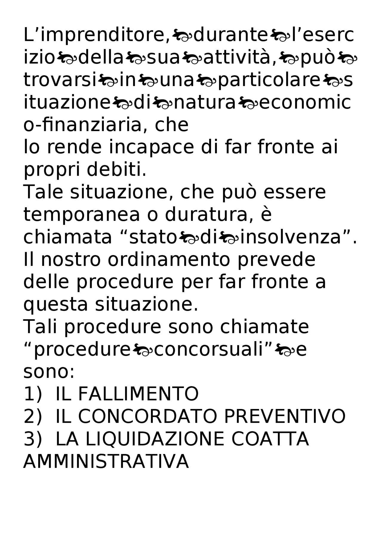 Riassunto Diritto Commerciale Le Procedure Concorsuali Docsity
