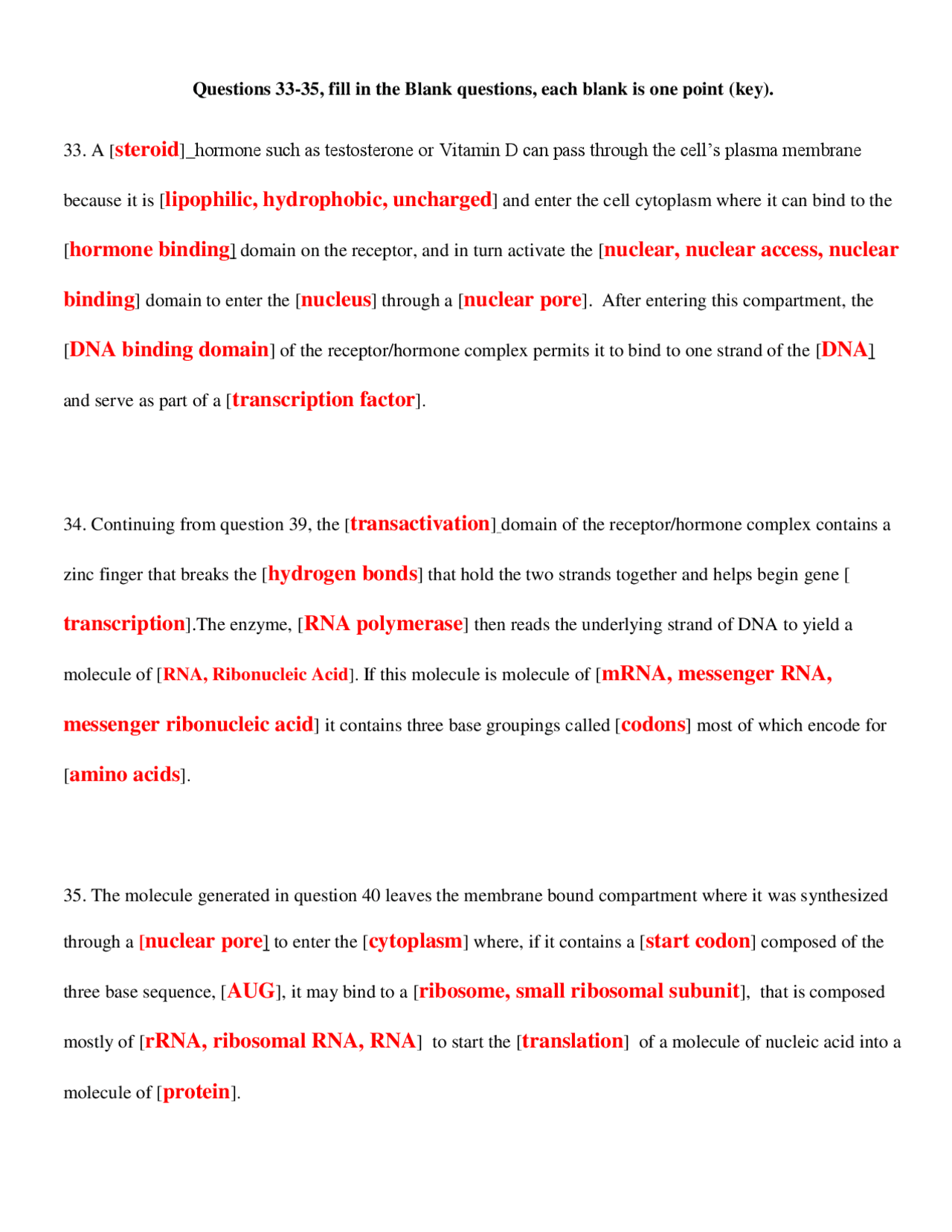 Principles Of Human Physiology Exam 1 Solutions To Blank Questions