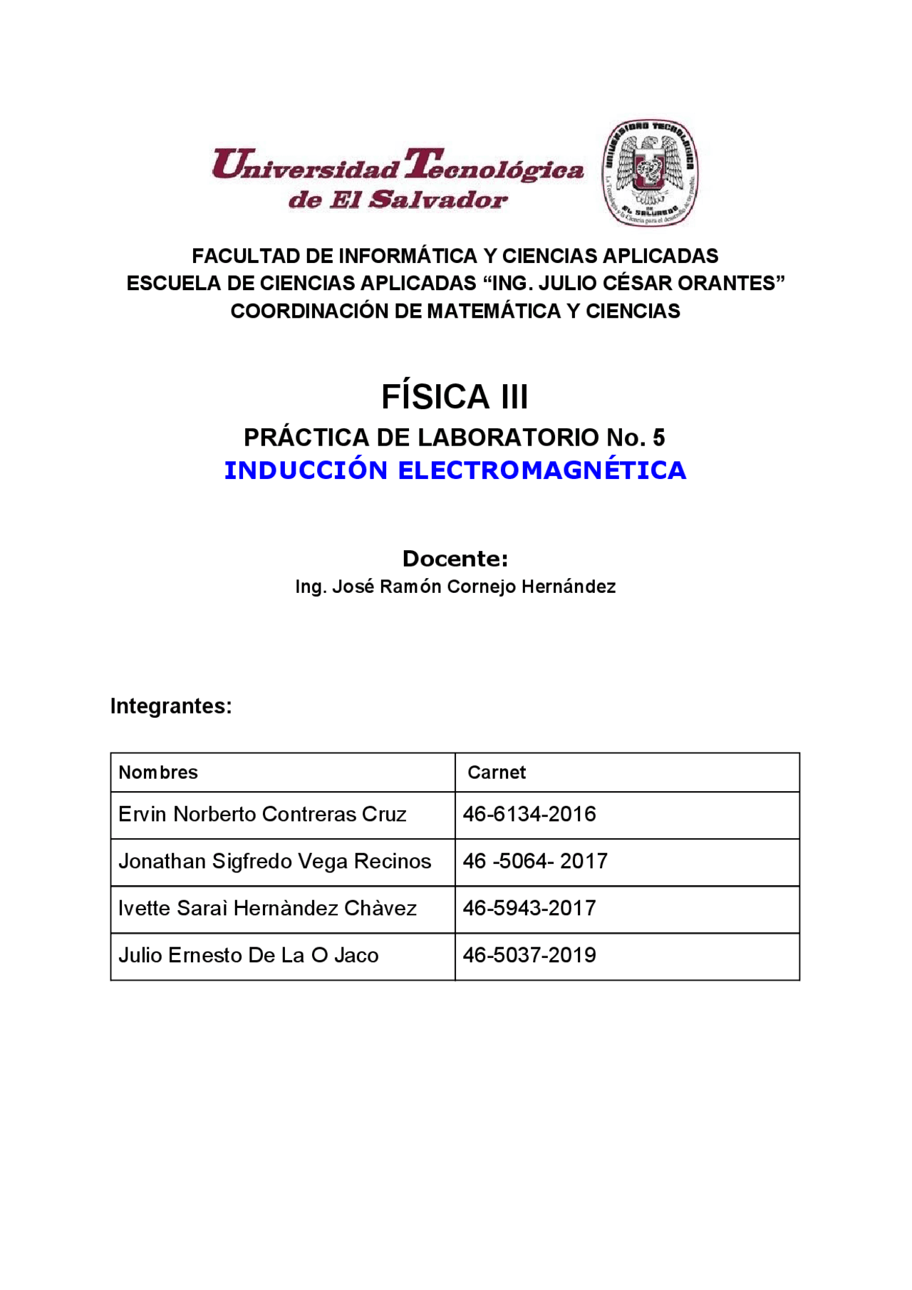 Laboratorio Electromagnetismo | Guías, Proyectos, Investigaciones de Física | Docsity