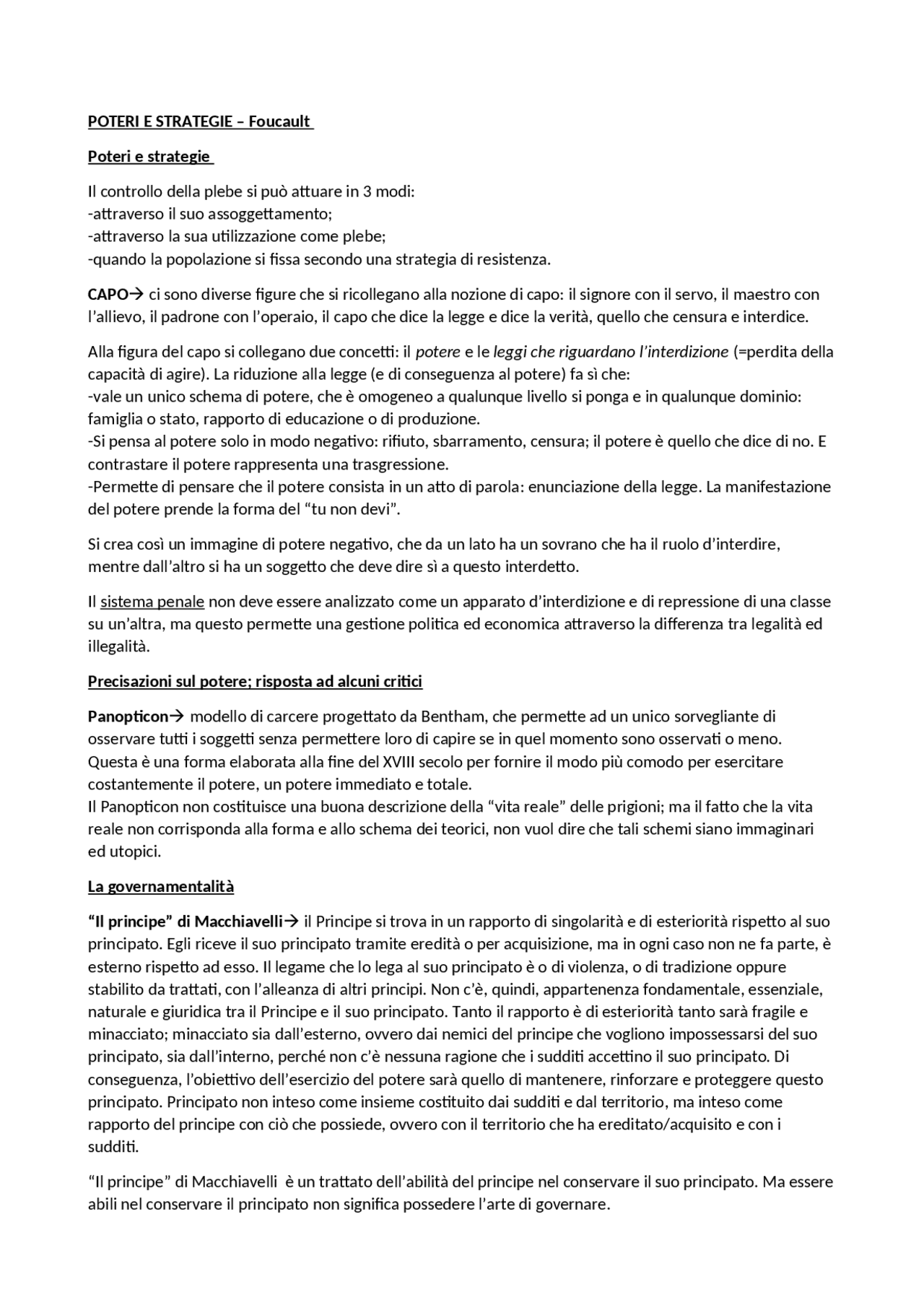 Poteri E Strategie Di Foucault Docsity