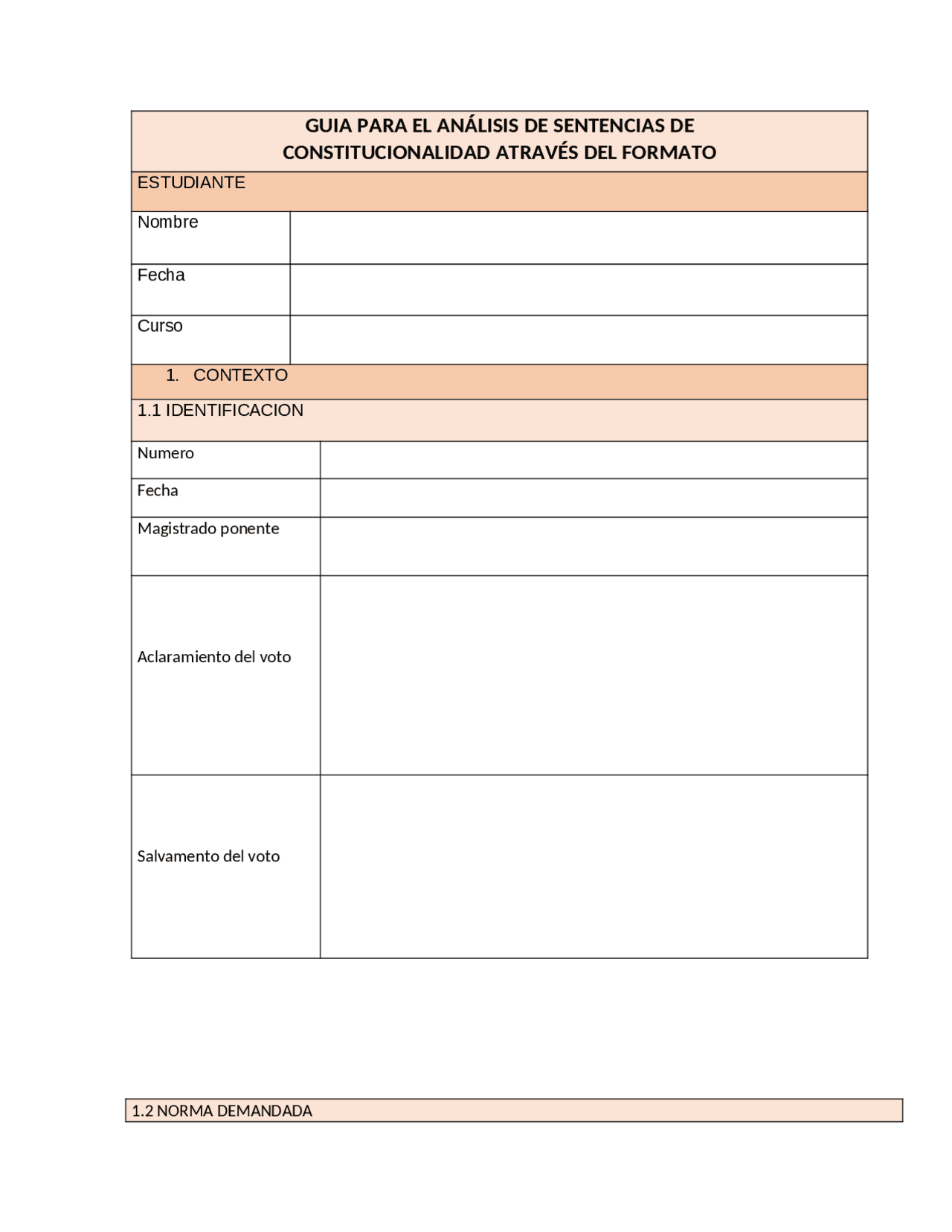Tabla Analisis De Sentencia Docsity