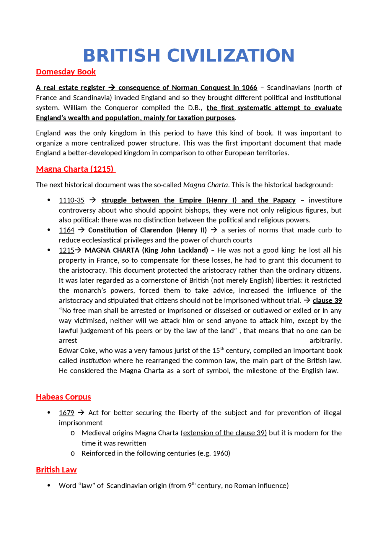 British Civilization Edoardo Zuccato Docsity