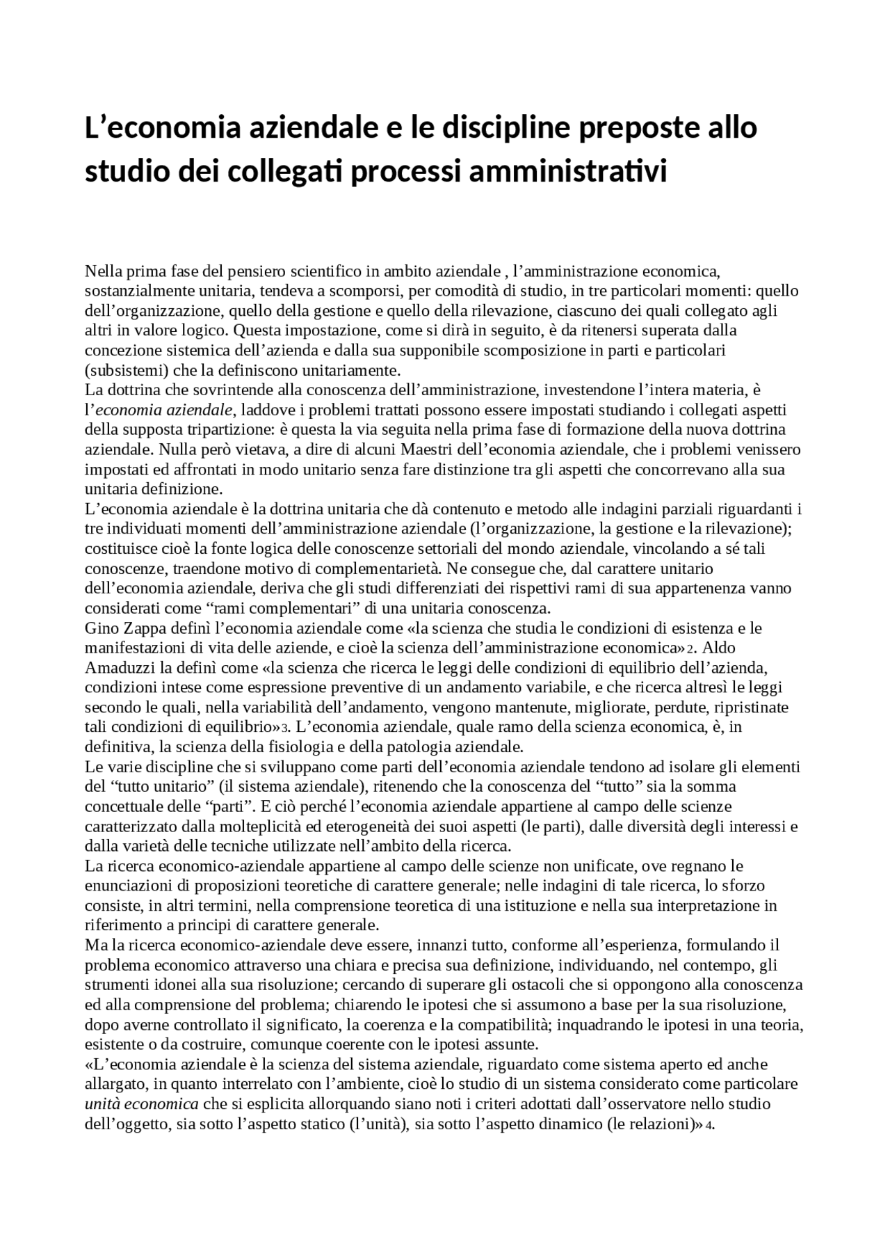 Leconomia Aziendale Docsity