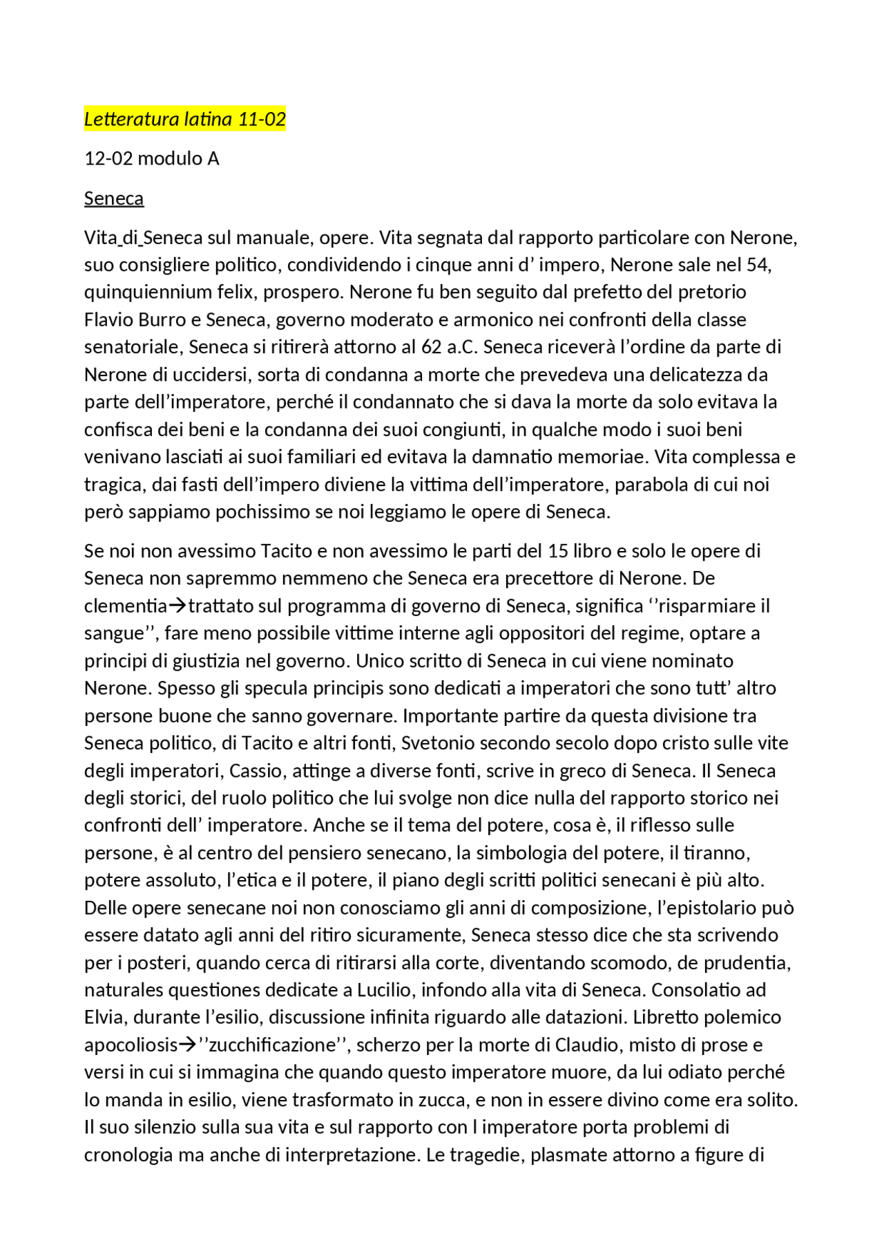 Appunti Letteratura Latina Docsity