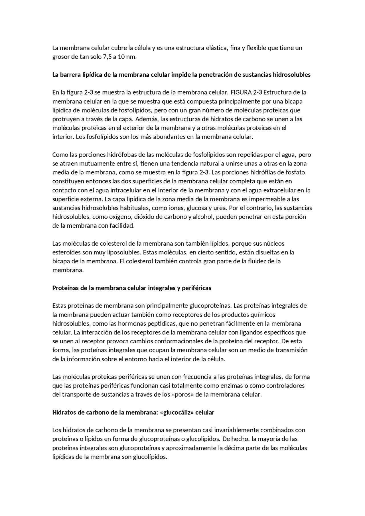 Resumen De Guyton Membrana Celular Docsity