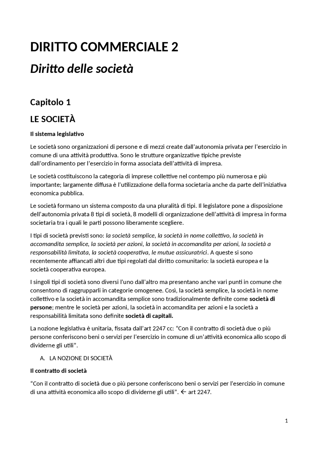 Riassunti Società Diritto Commerciale Docsity