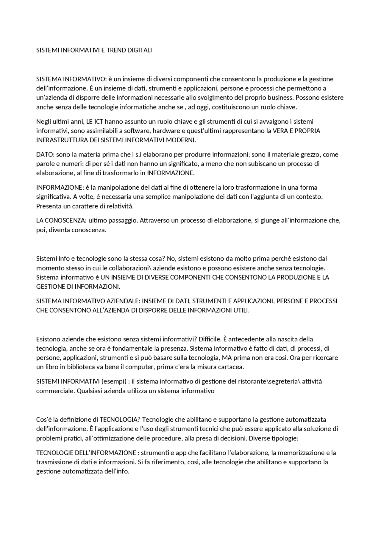 Sistemi Informativi E Trend Digitali Carignanigemmo Docsity