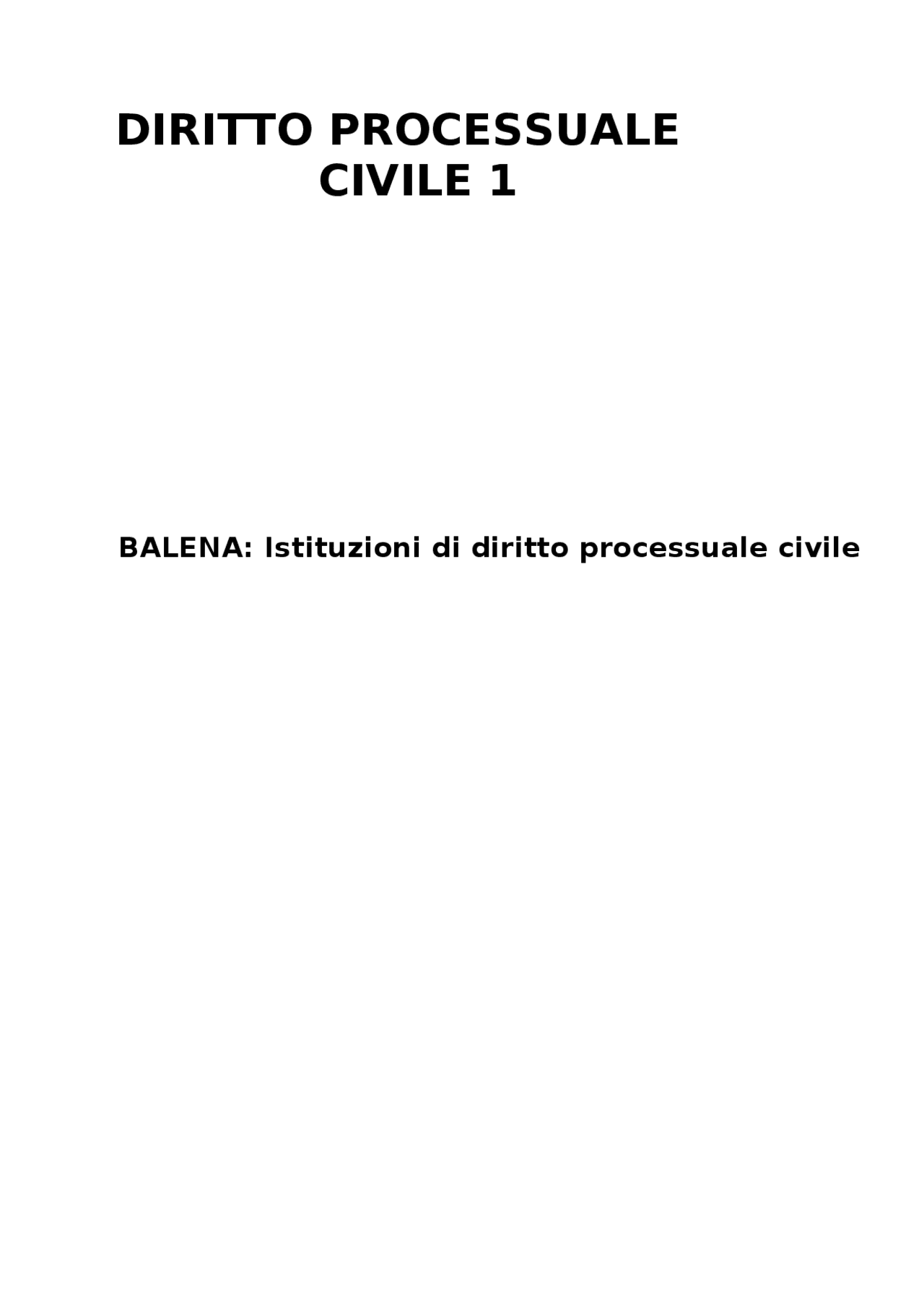 Diritto processuale civile 1 - Docsity