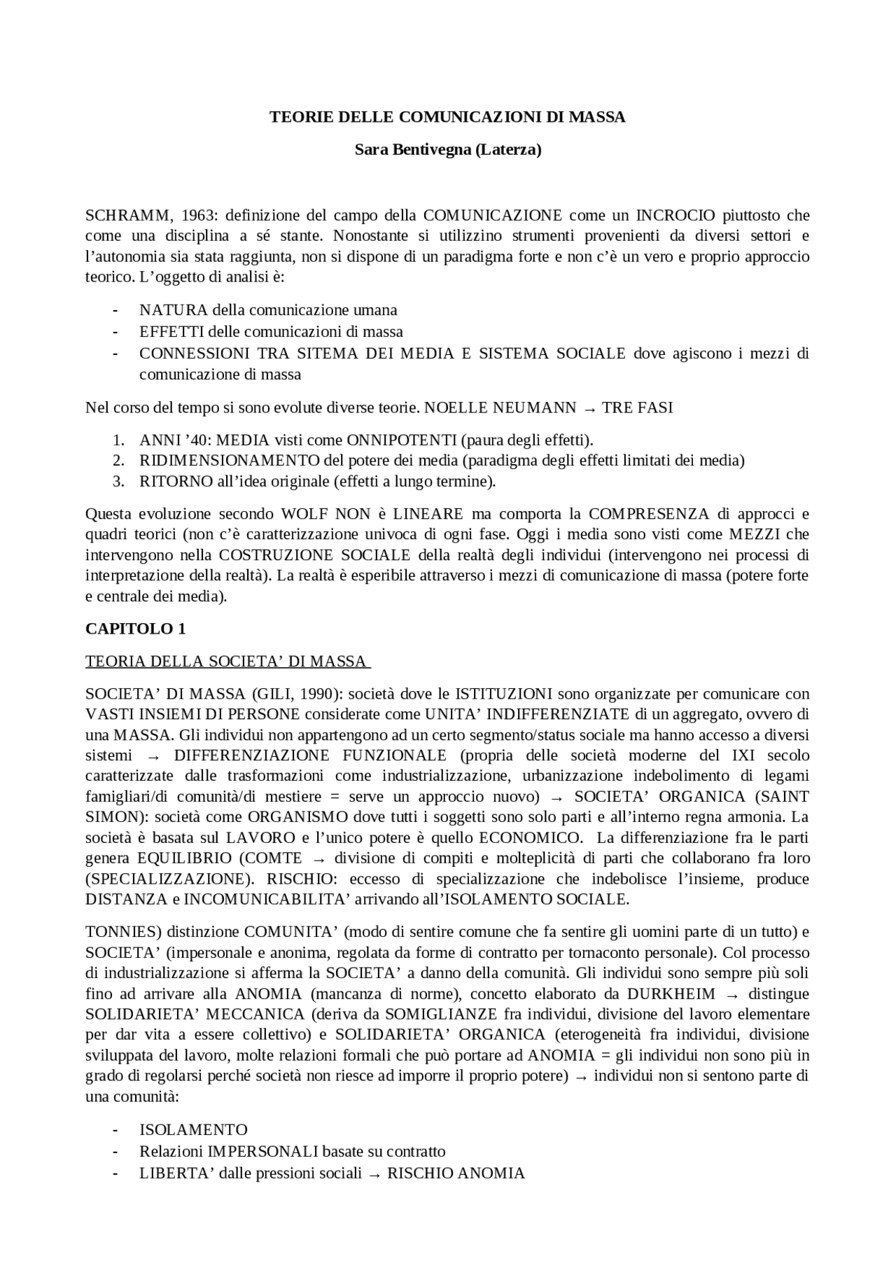 Teorie Delle Comunicazione Di Massa Sara Bentivegna Laterza