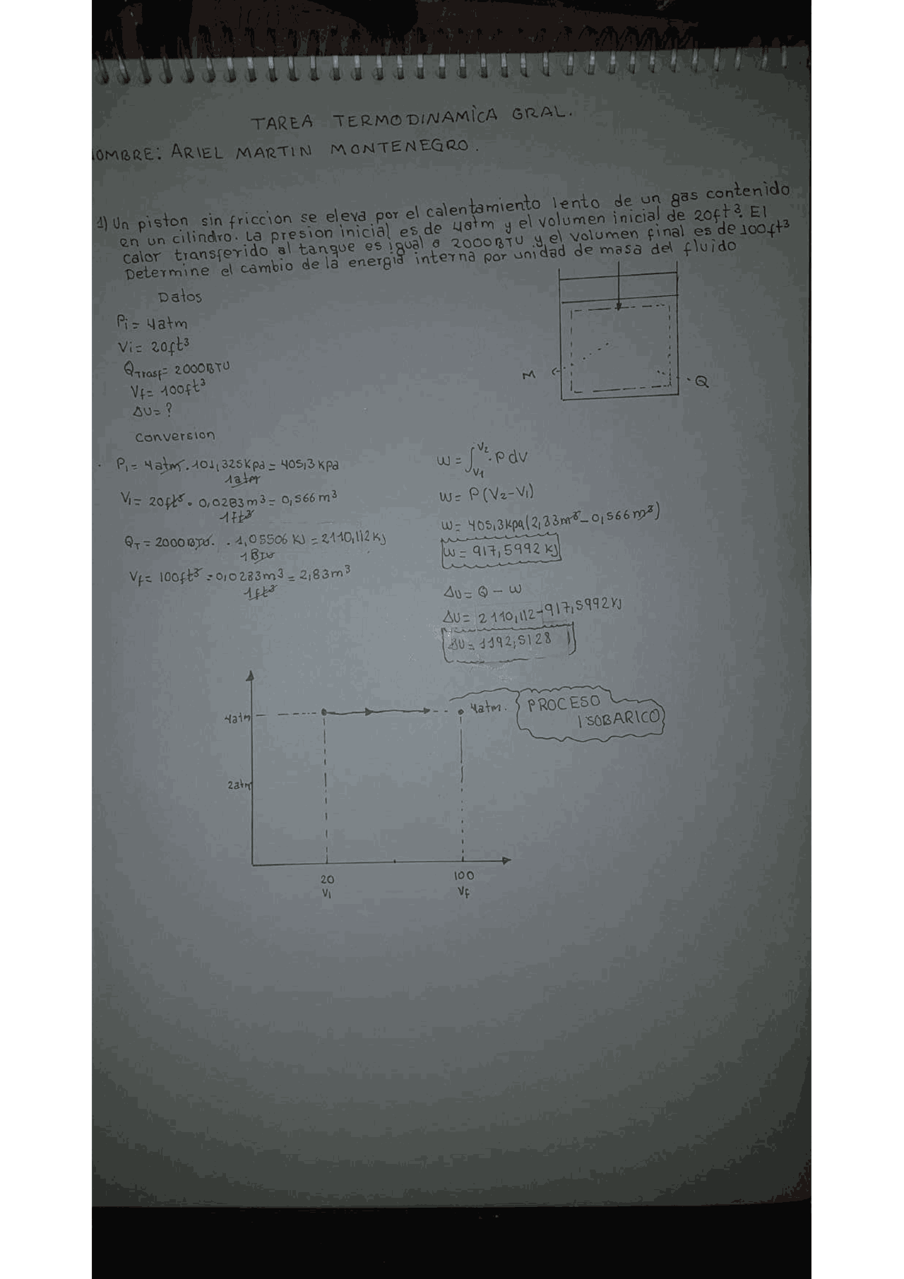 Tarea de termodinámica...Ejercicios resueltos desobrr termodinámica aplicada y sus aplicaciones ...