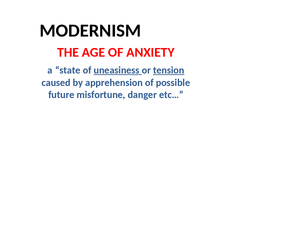 Modernism Docsity