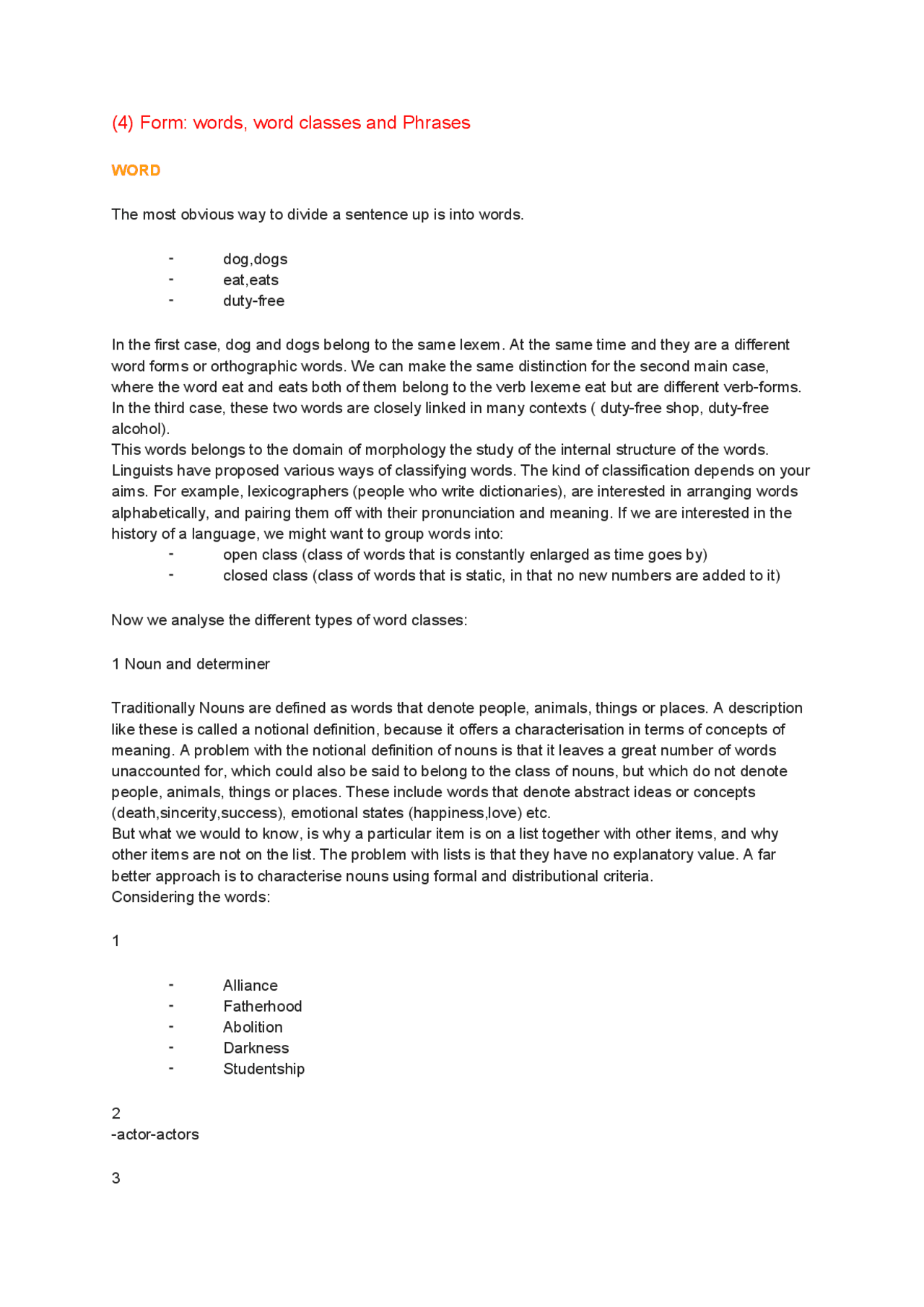 ENGLISH SYNTAX AND ARGUMENTATION - Docsity