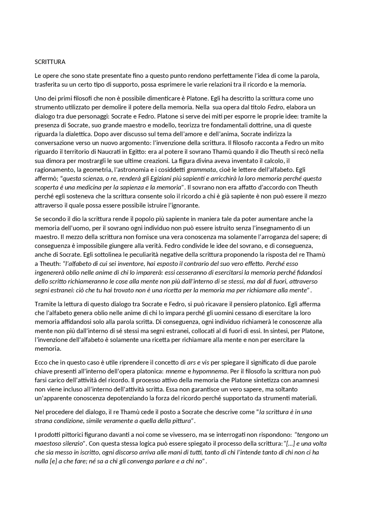 Spiegazione Della Memoria Docsity