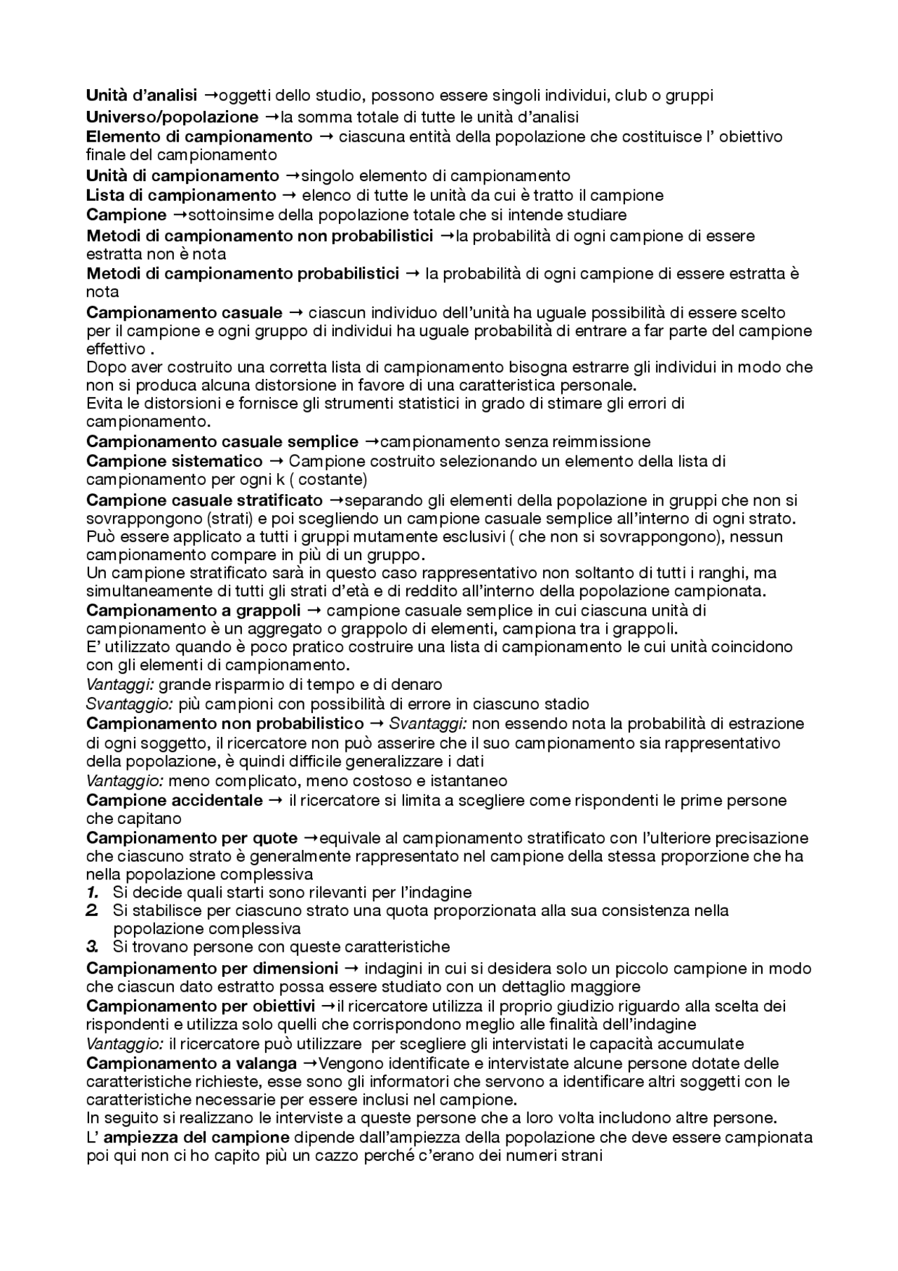 Tecniche Di Campionamento Docsity