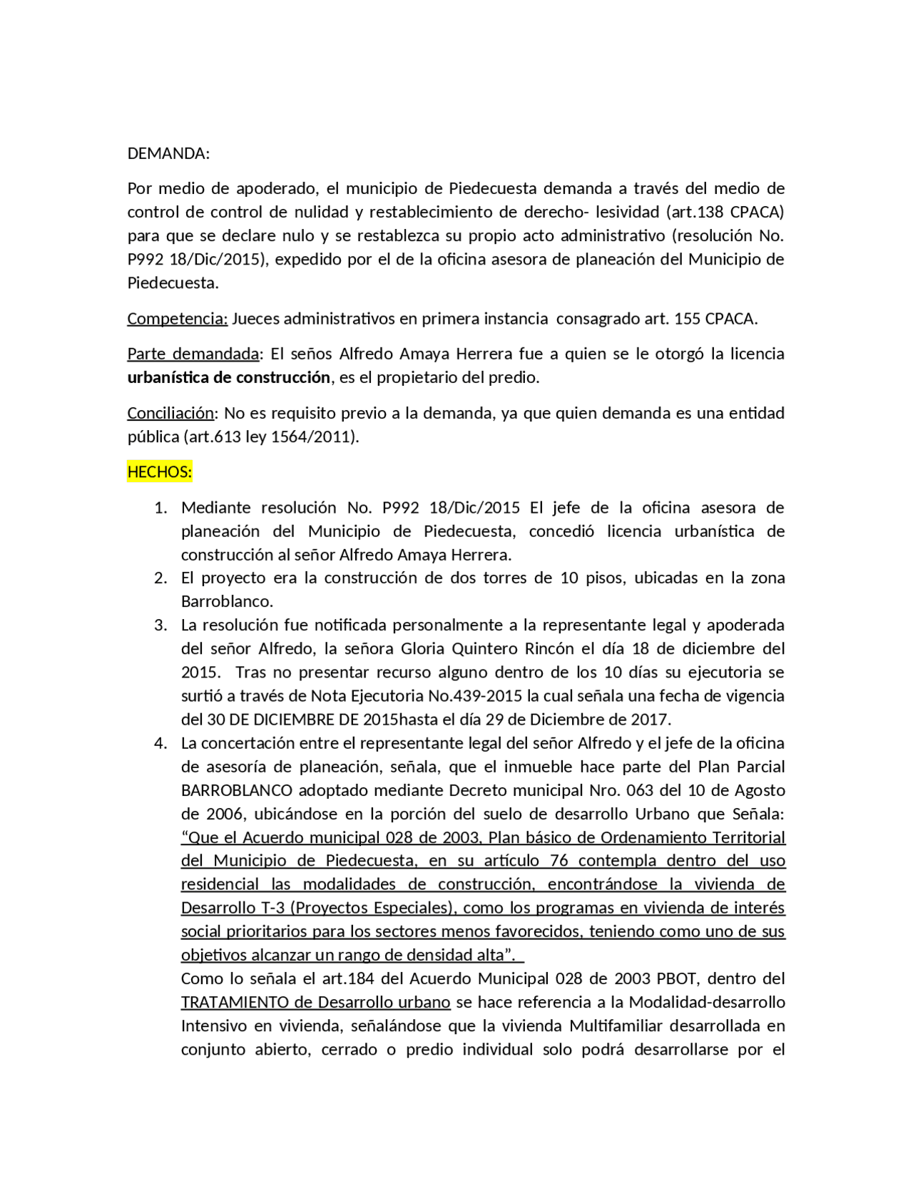 DEMANDA PROCESAL ADMIN - Docsity