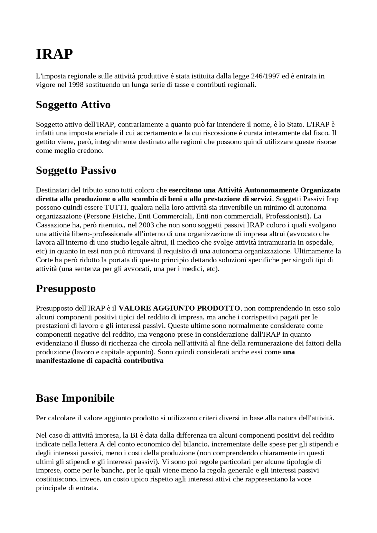Riassunto Irap Parte 2 Docsity