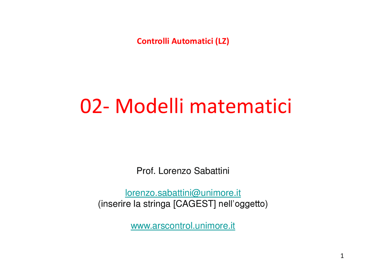 Controlli Automatici Docsity