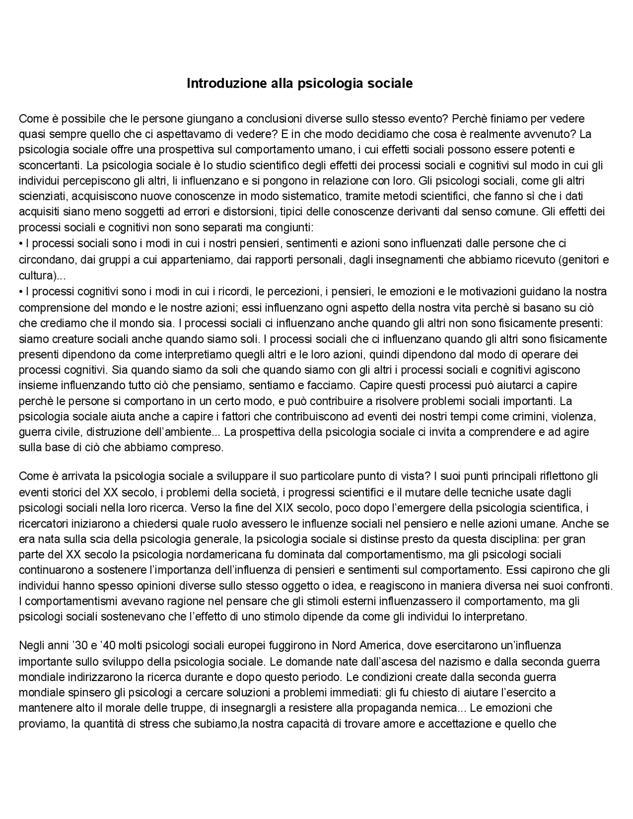Cap 1 E 14 Di Psicologia Sociale Di Smith E Mackie Docsity
