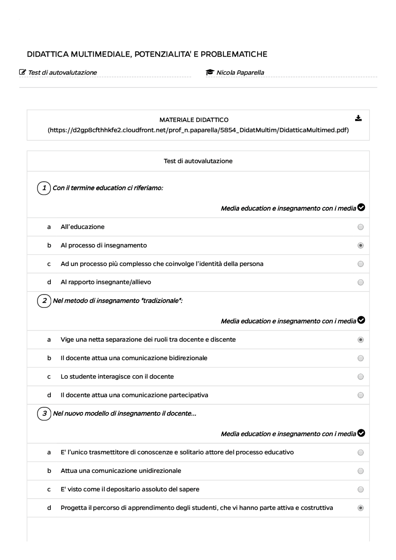 Didattica Multimediale Docsity