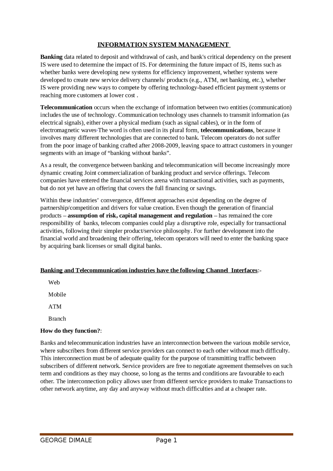 Information Technology Assignments Information Systems Docsity