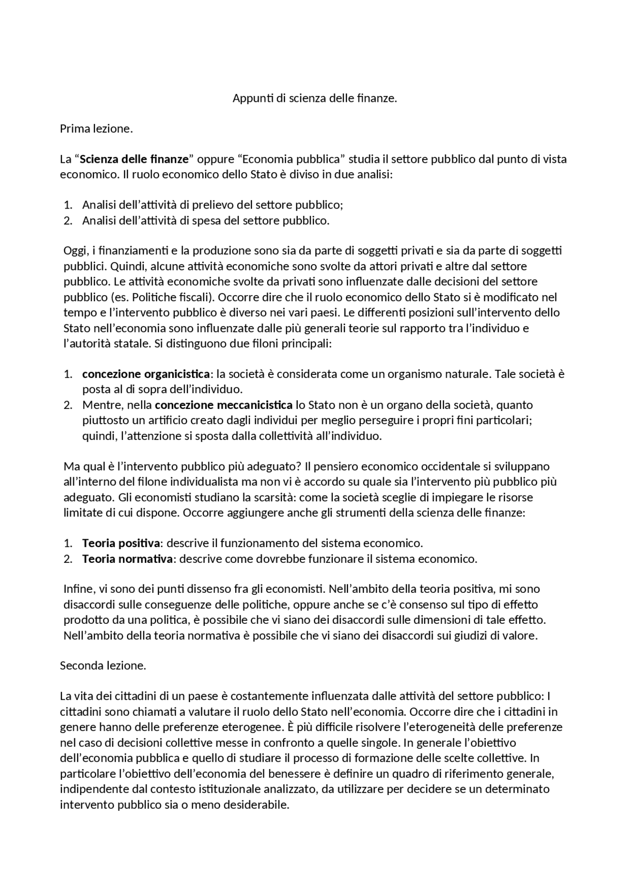 Scienza Delle Finanze Docsity