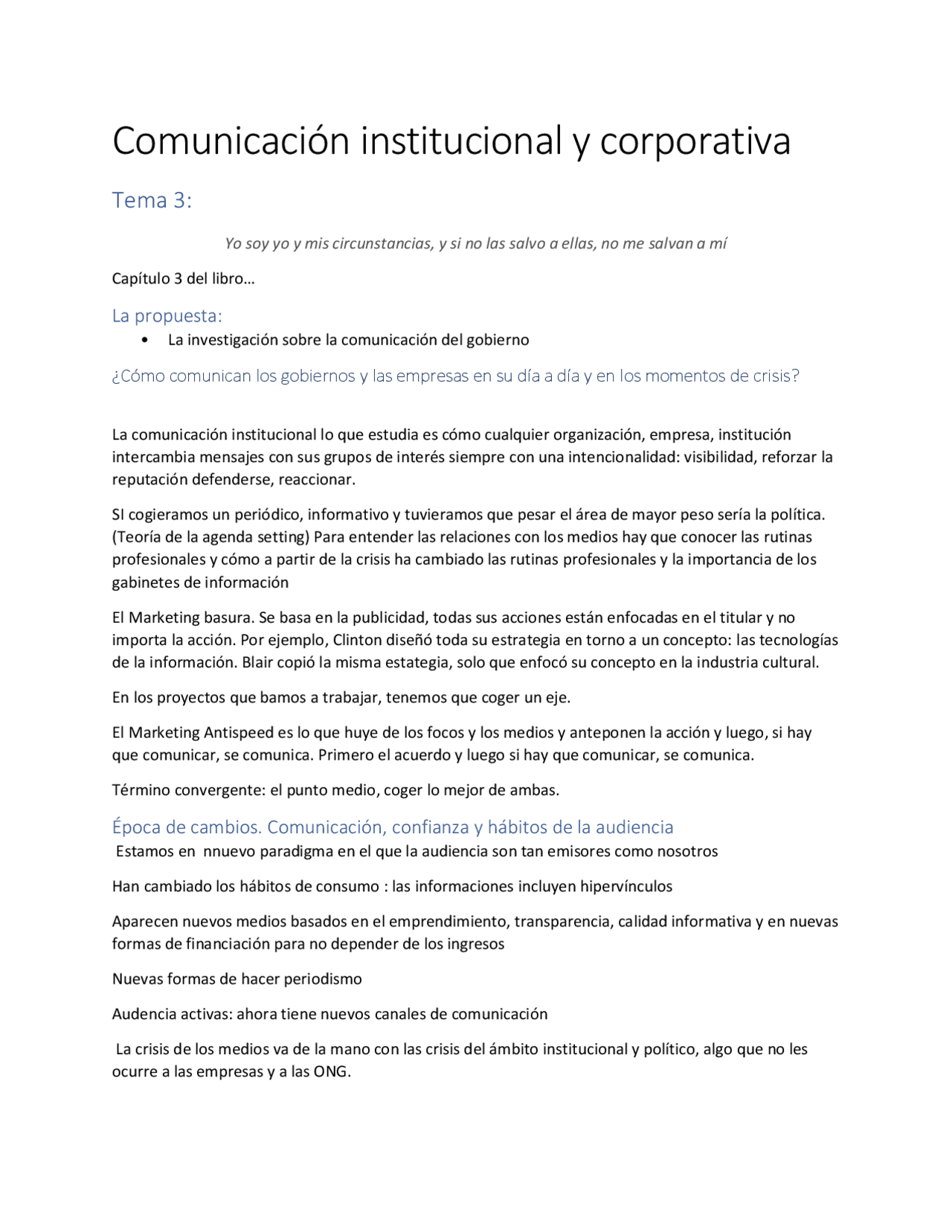 Comunicación Institucional y Corporativa Tema 3 y 4 - Docsity
