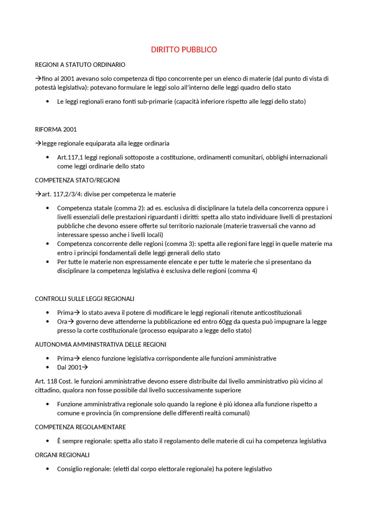 Autonomie Territoriali Appunti Docsity