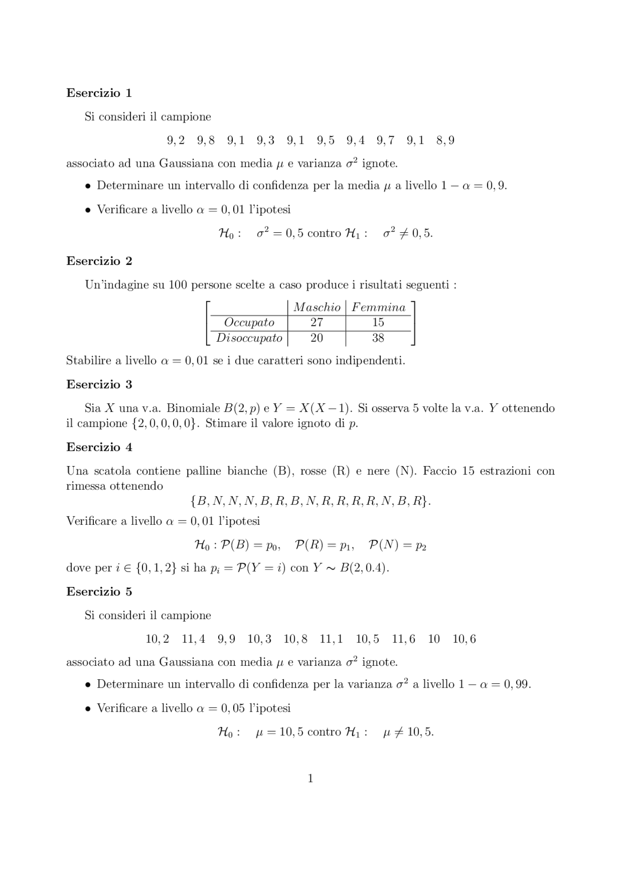Esercizi Svolti Di Statistica Docsity