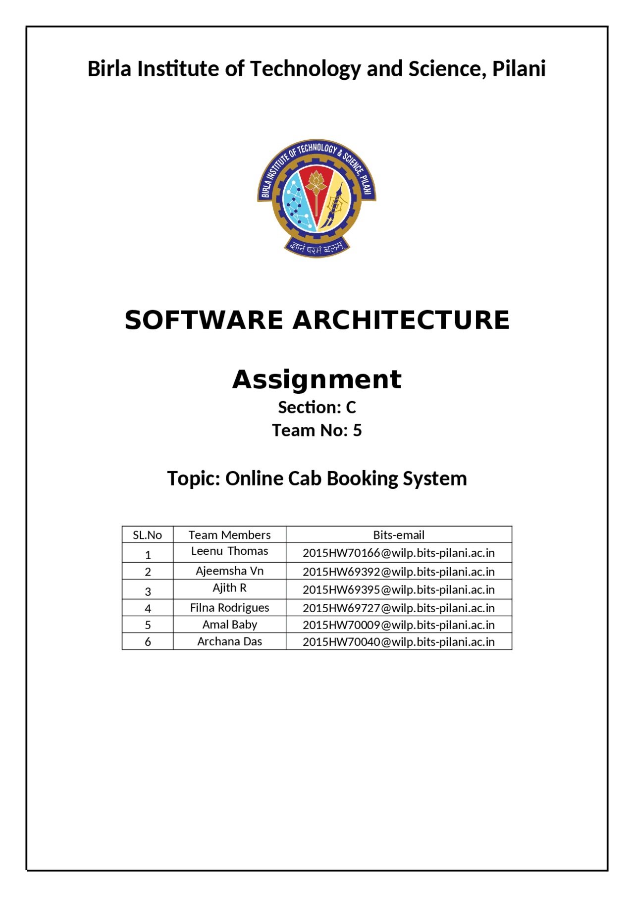 Software Architecture Docsity
