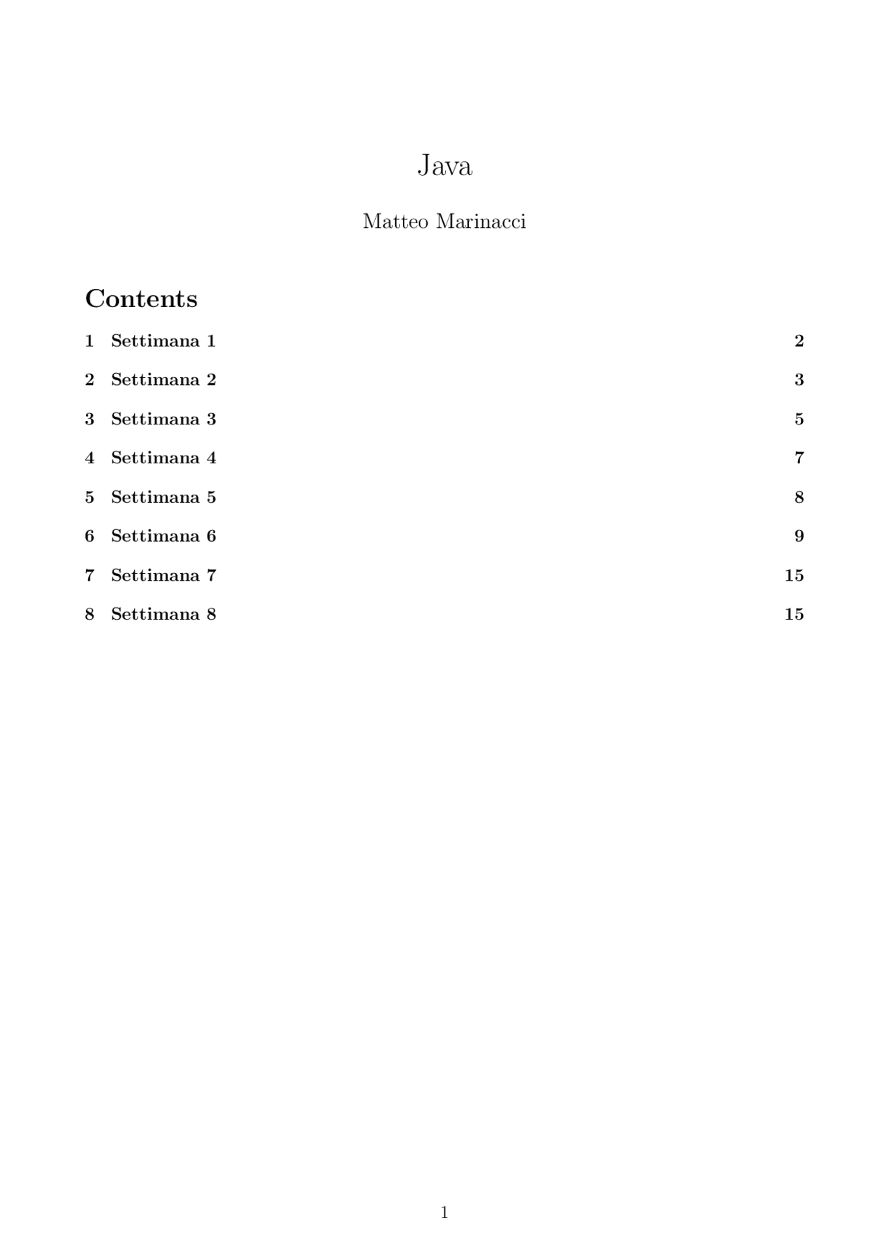 Java Riassunto Rapido Sintesi Del Corso Di Programmazione Java Docsity