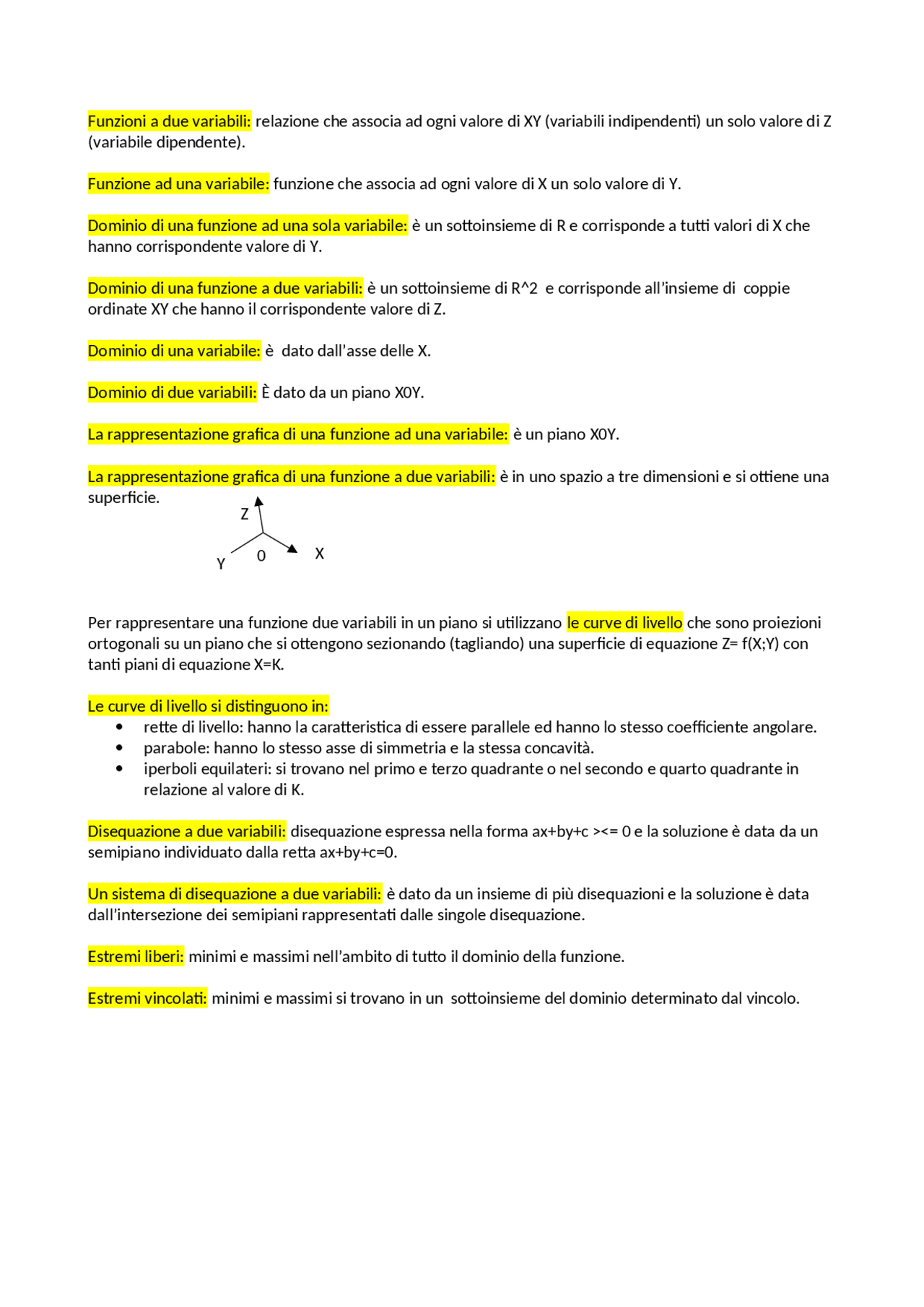 Appunti Matematica Teoria Docsity