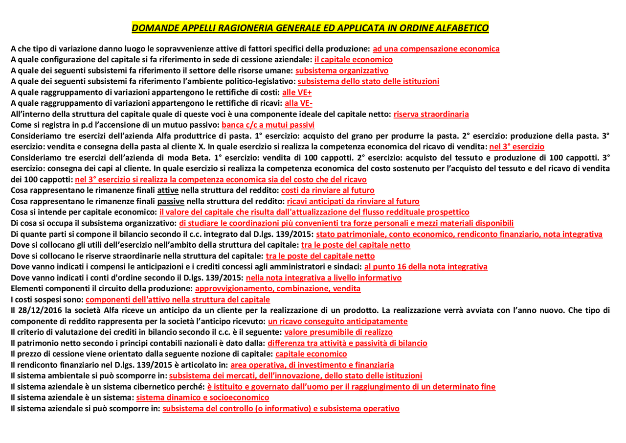 Ragioneria Generale E Applicata Docsity