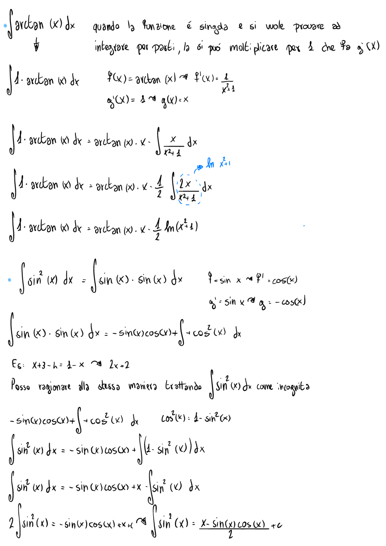 Integrali per parti particolari - Docsity