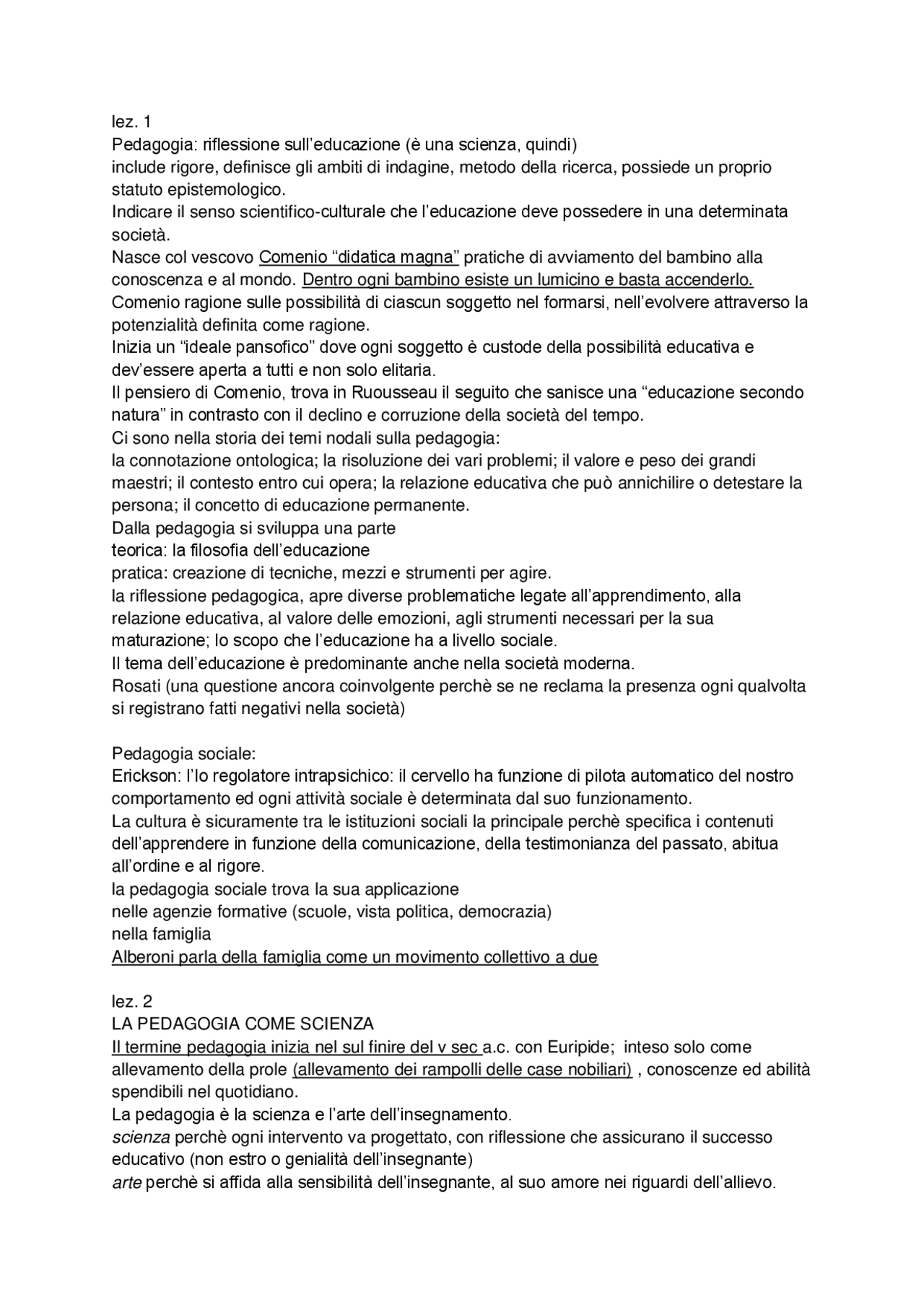Pedagogia Generale Uniecampus Docsity