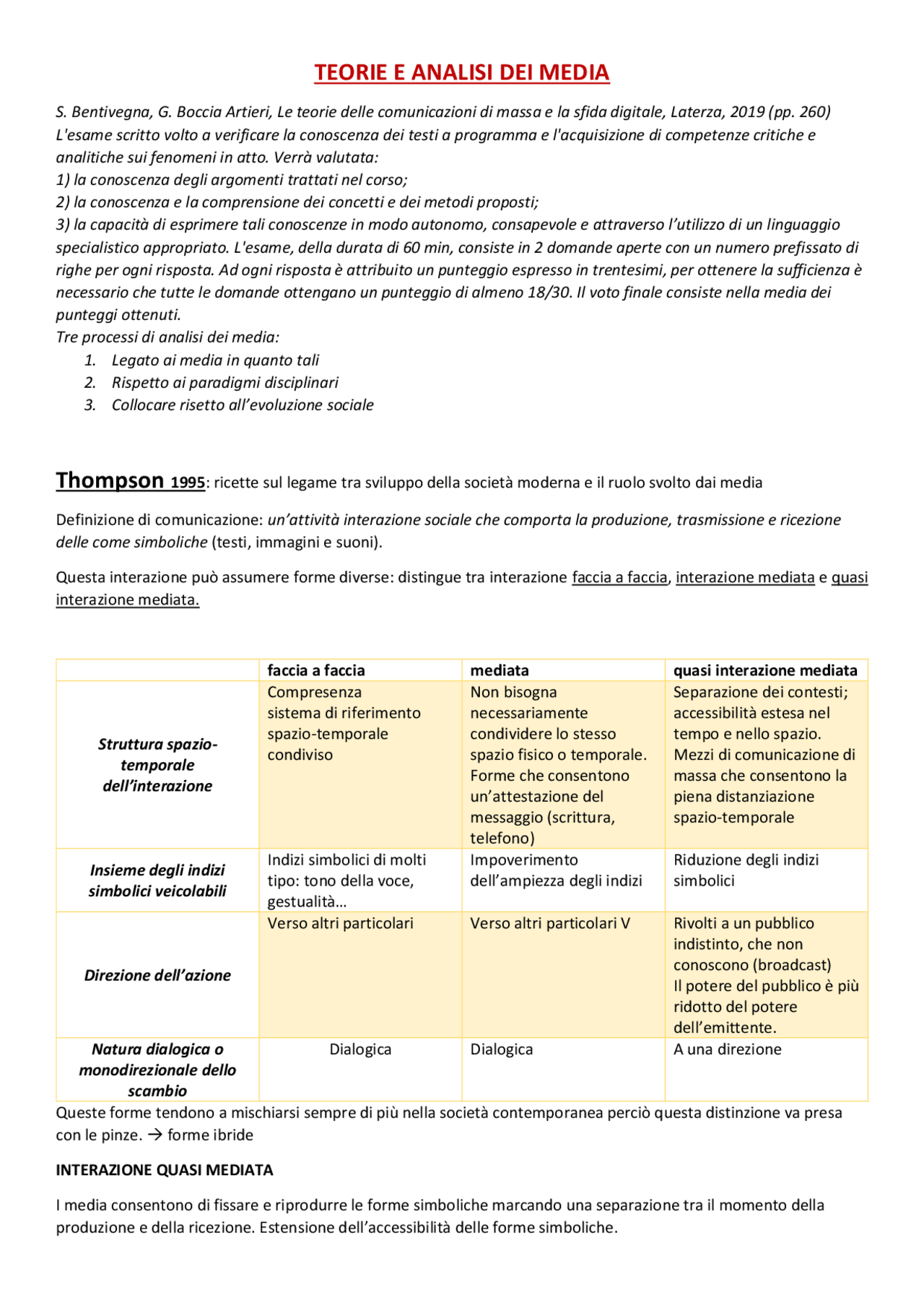 Teorie E Analisi Dei Media Appunti Profssa Pasquali Docsity