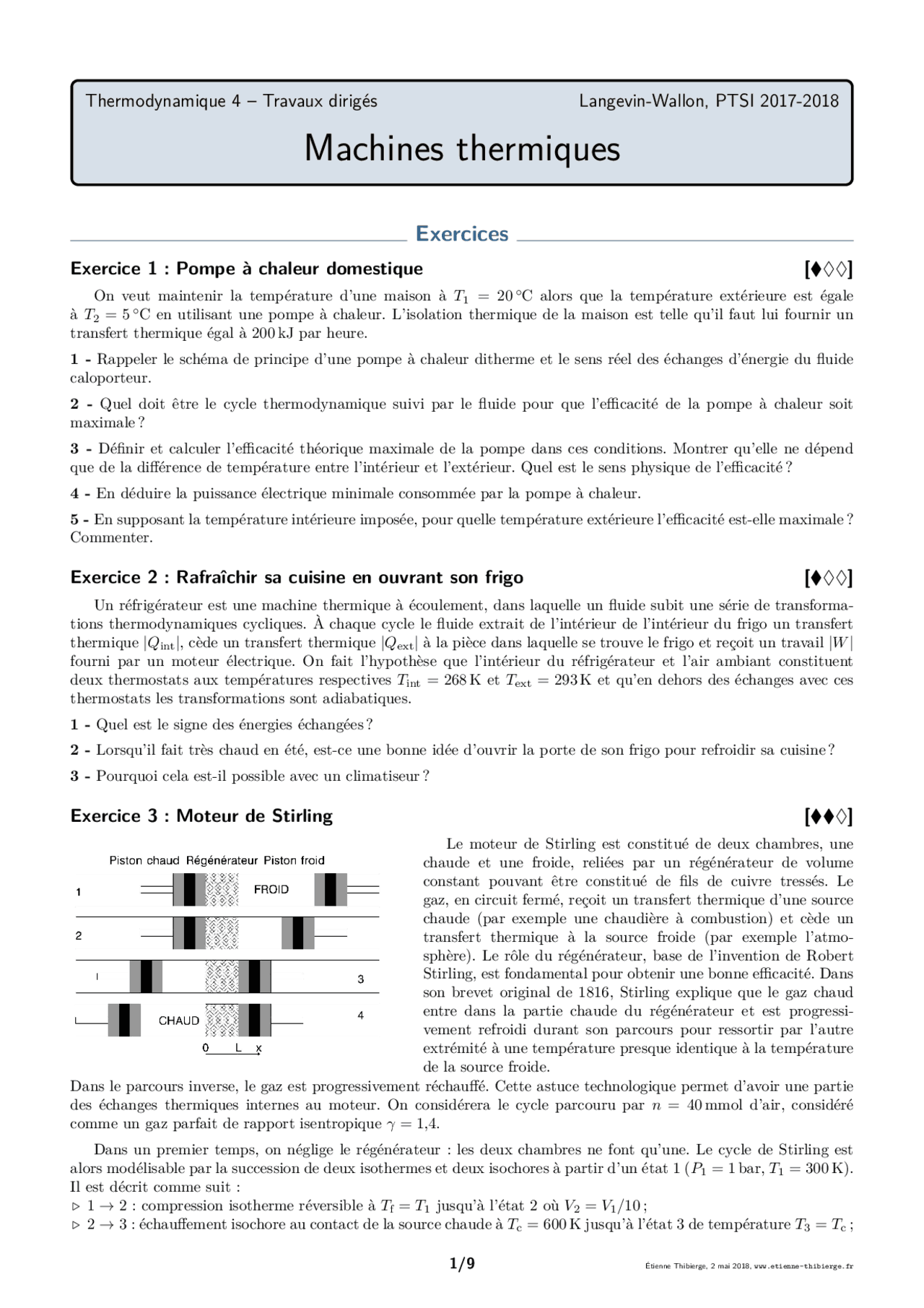 Exercices Machines T Docsity